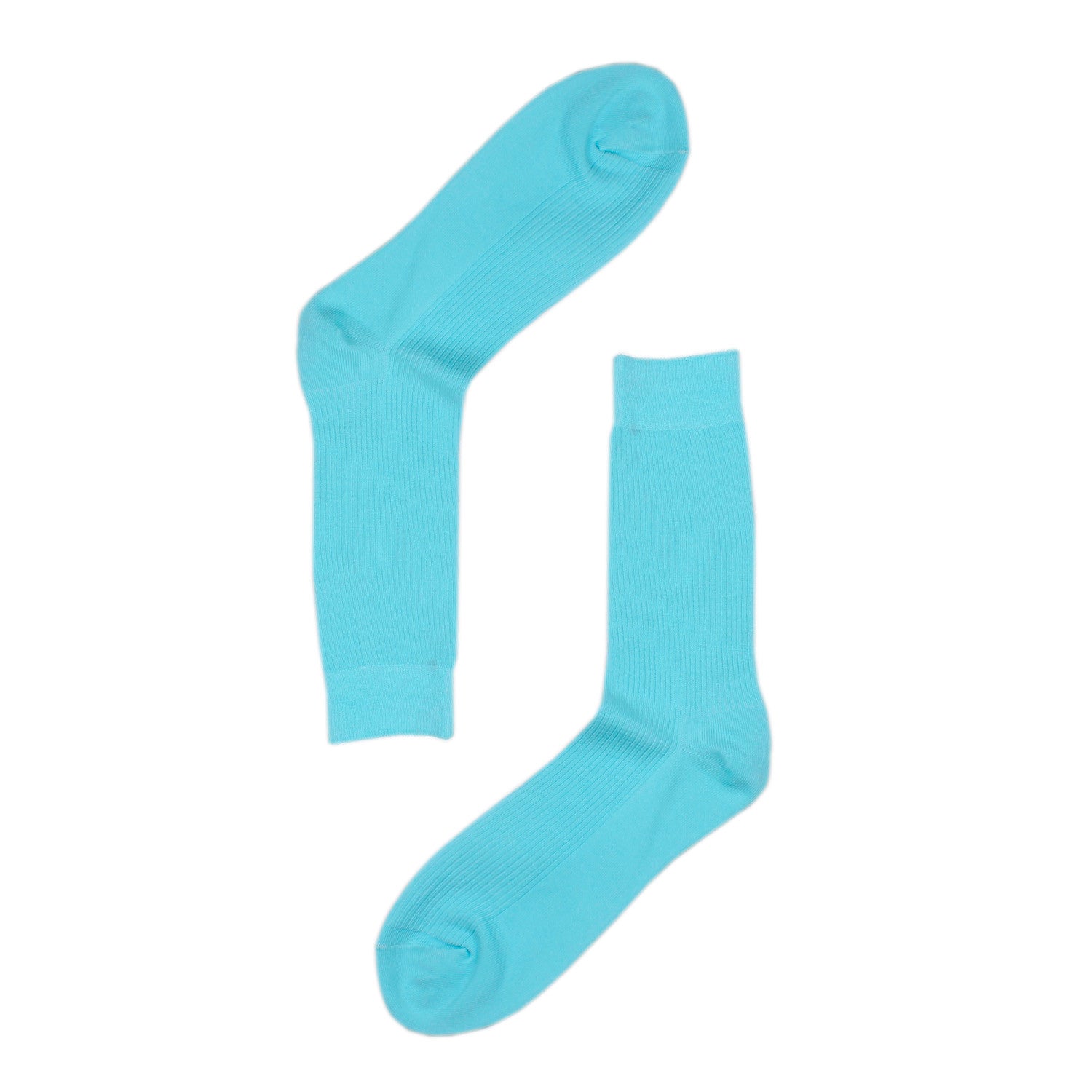 Light Blue Cotton-Blend Socks | Groomsmen Solid Color Men's Crew Socks ...