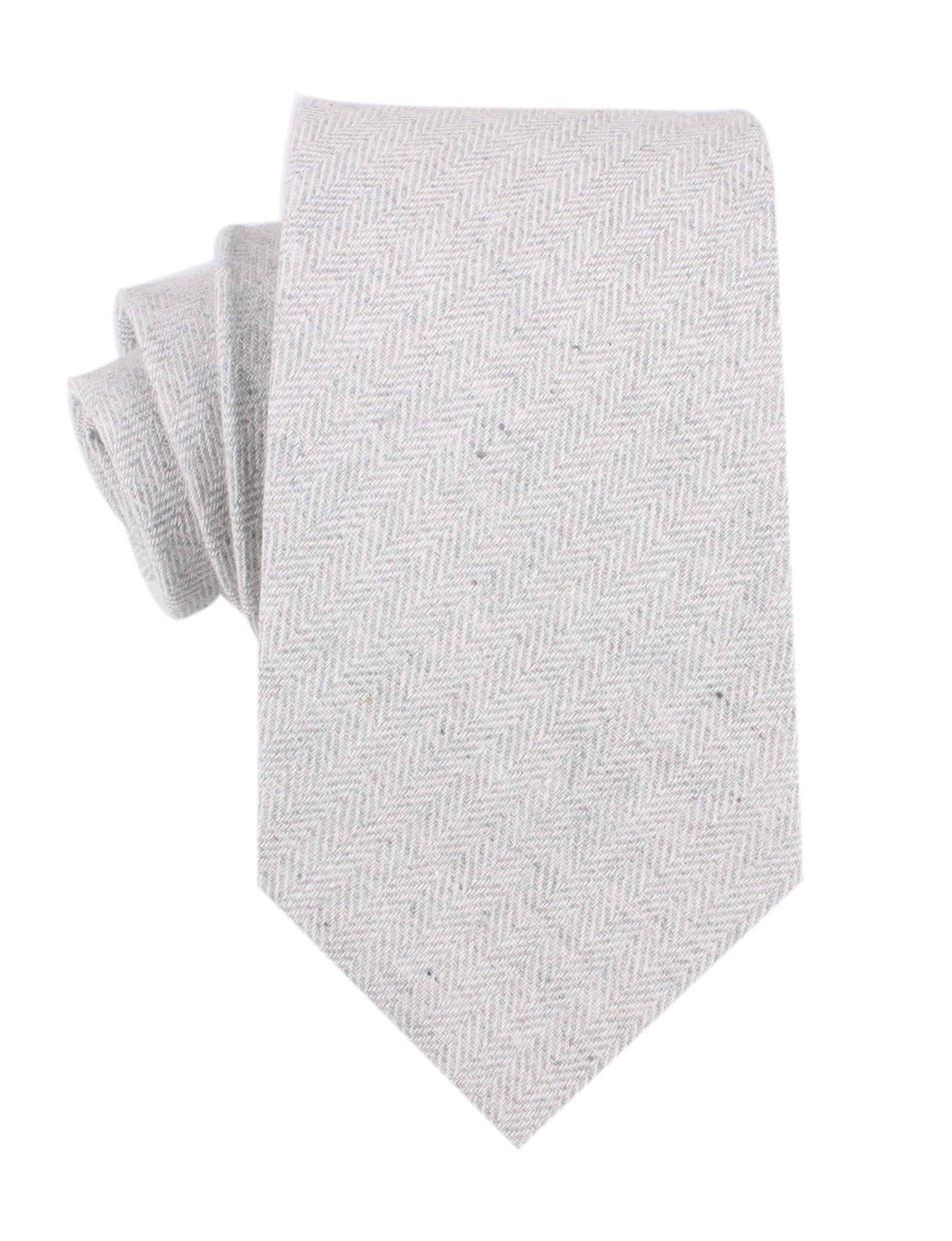 Light Grey Herringbone Linen Necktie | Gray Tie | Men's Business Ties ...