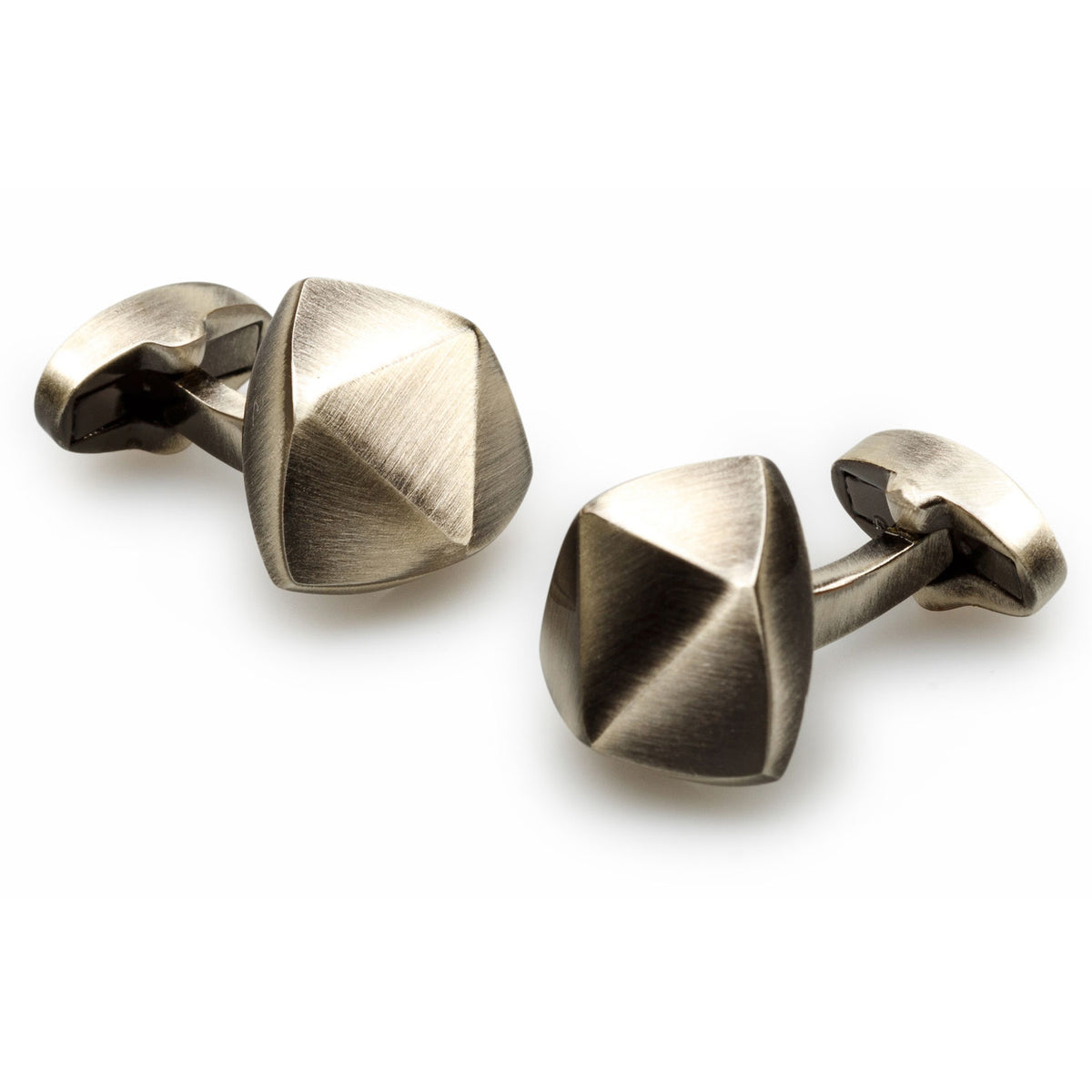 Mandela Antique Silver Cufflinks | Vintage Icosahedron Cube Cufflink | OTAA