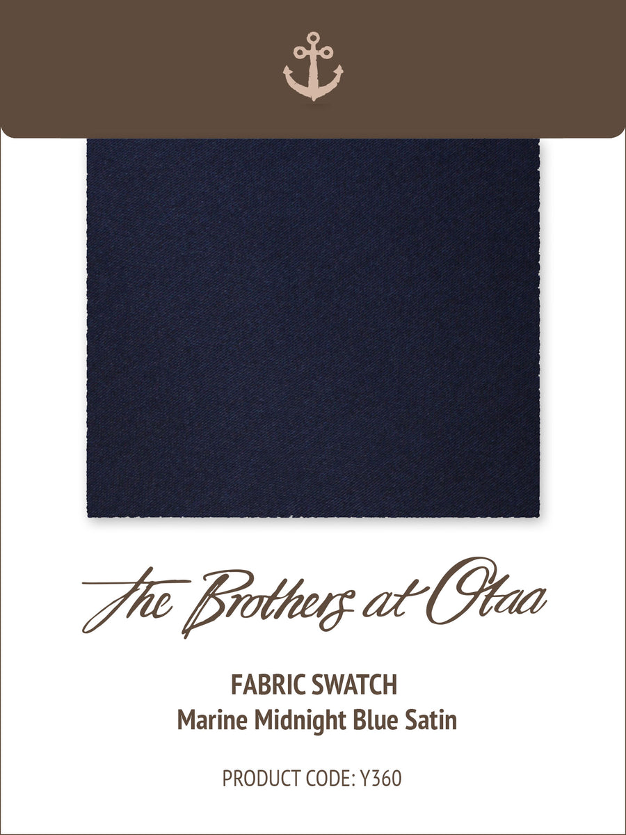 Marine Midnight Blue Satin Fabric Swatch | OTAA