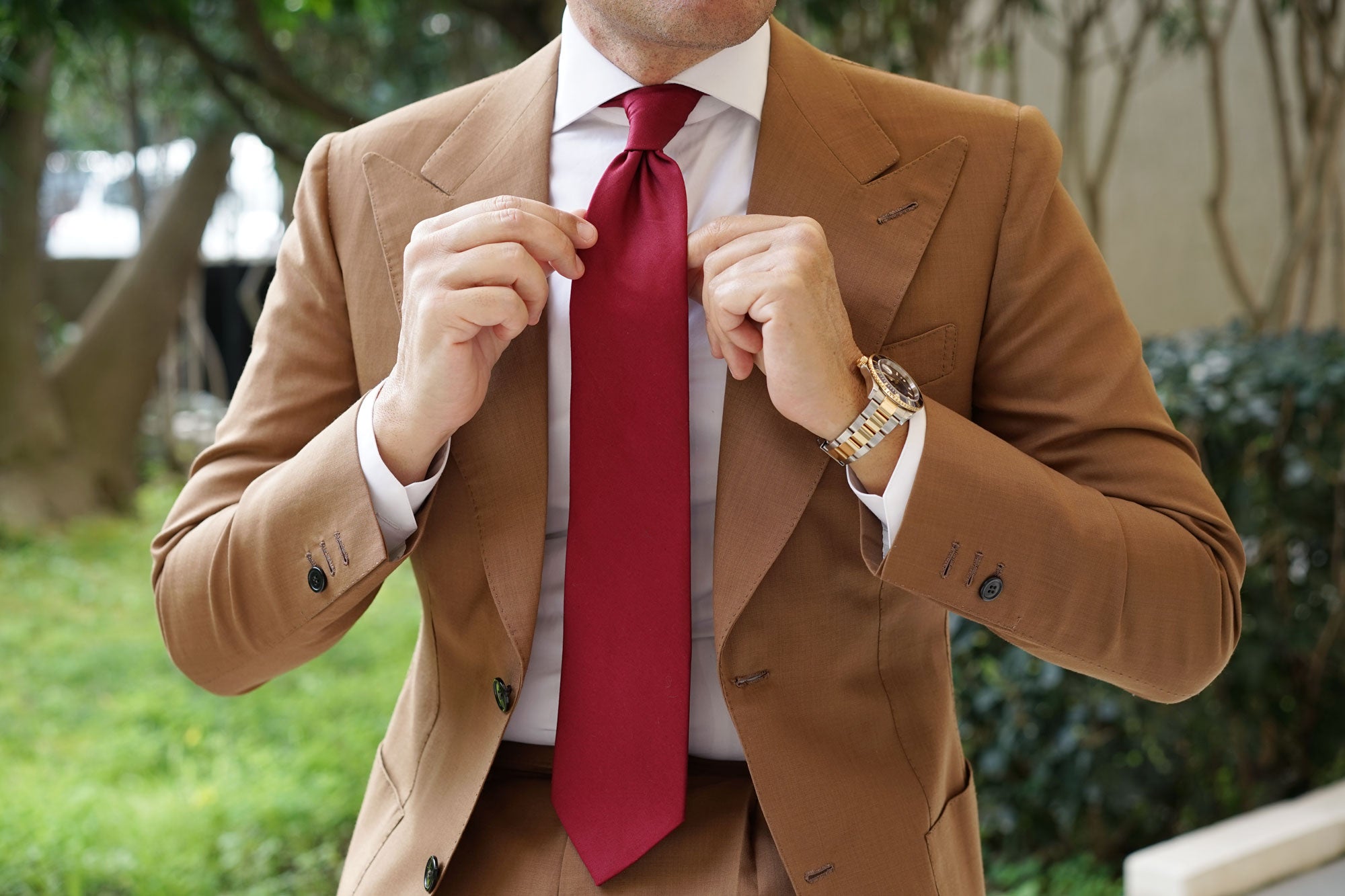 Maroon Cotton Necktie | Red Power Tie | Men's Business Ties Australia | OTAA