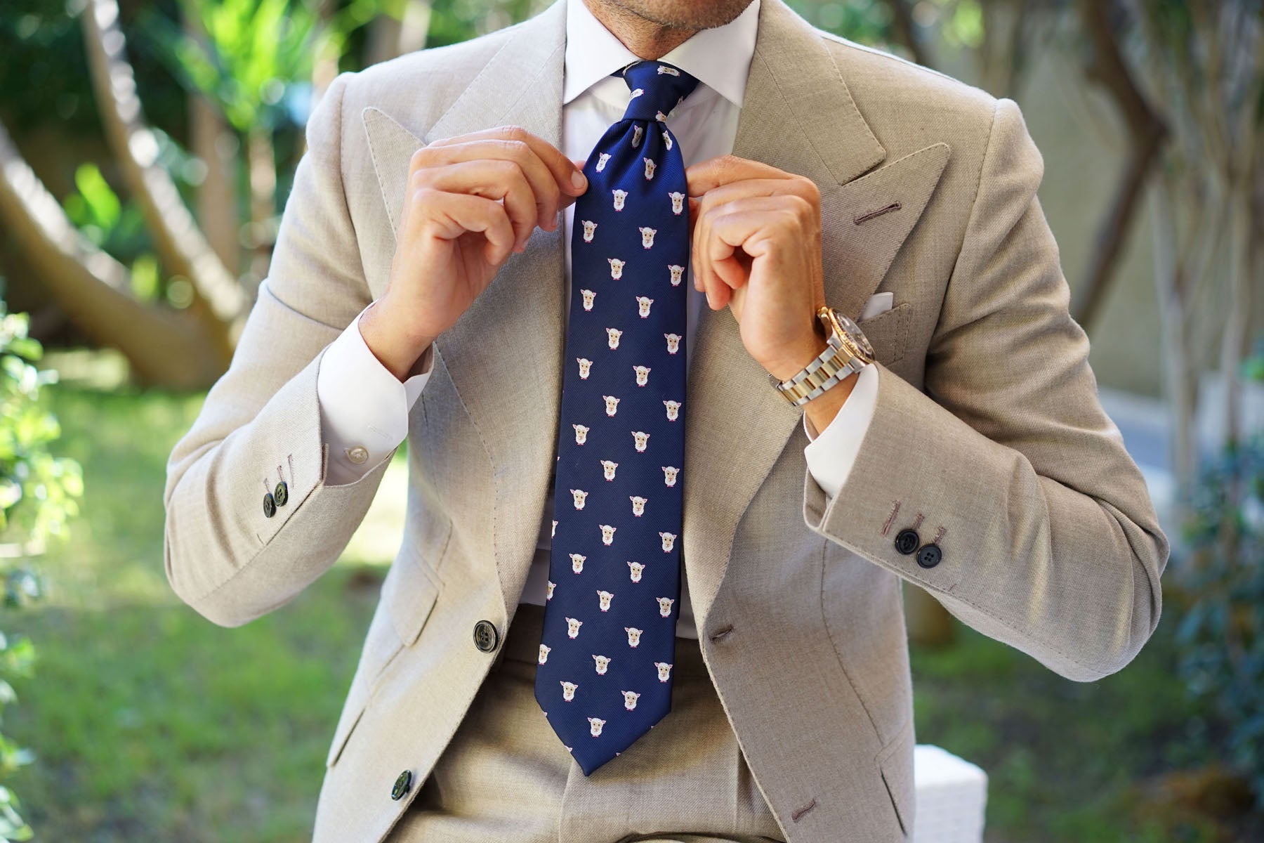 White Sheep Tie | Men's Animal Print Ties | Novelty Necktie Australia ...