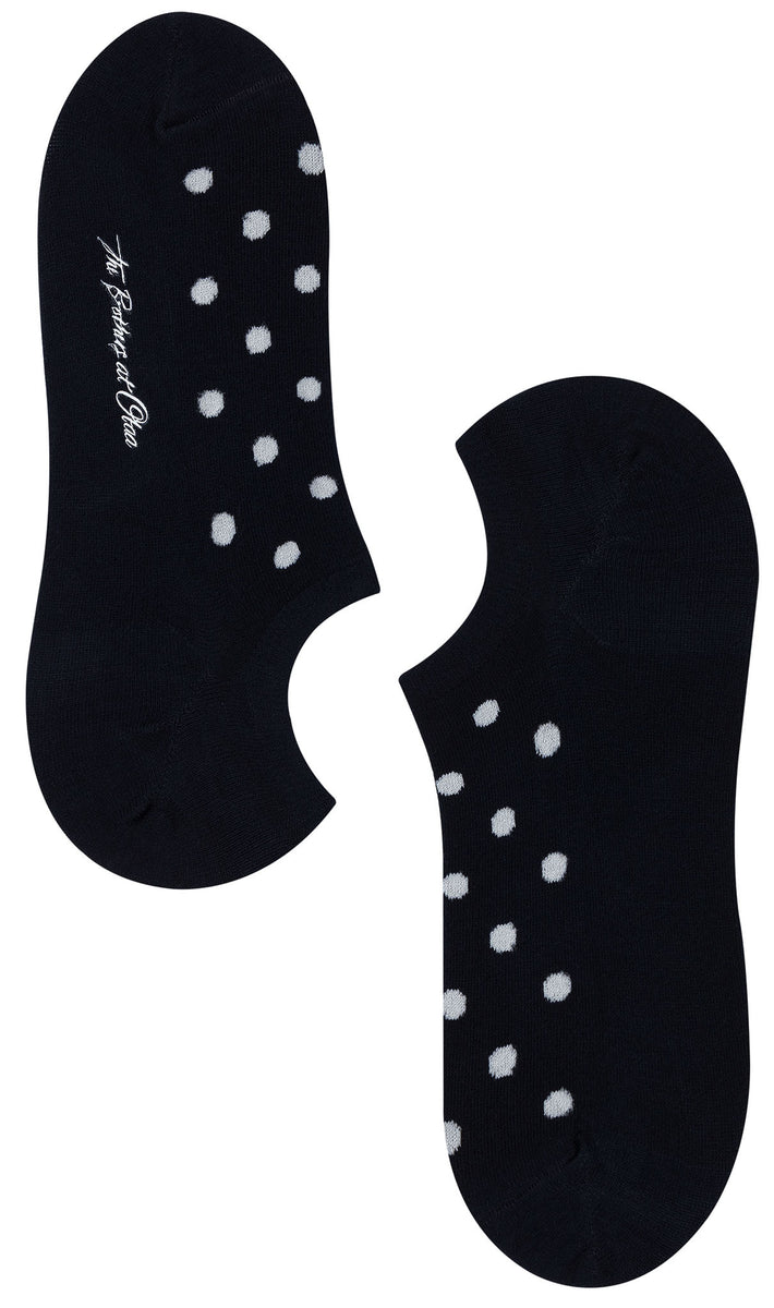 Midnight Blue Polka Dot Low Cut Socks | Men's Happy Cotton Ankle Socks ...