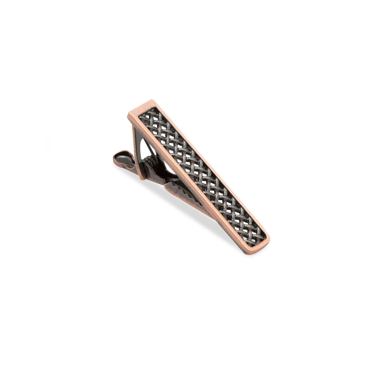 Mini Antique Copper Crocetti Mesh Tie Bar | Vintage Weave Tie Clip | OTAA