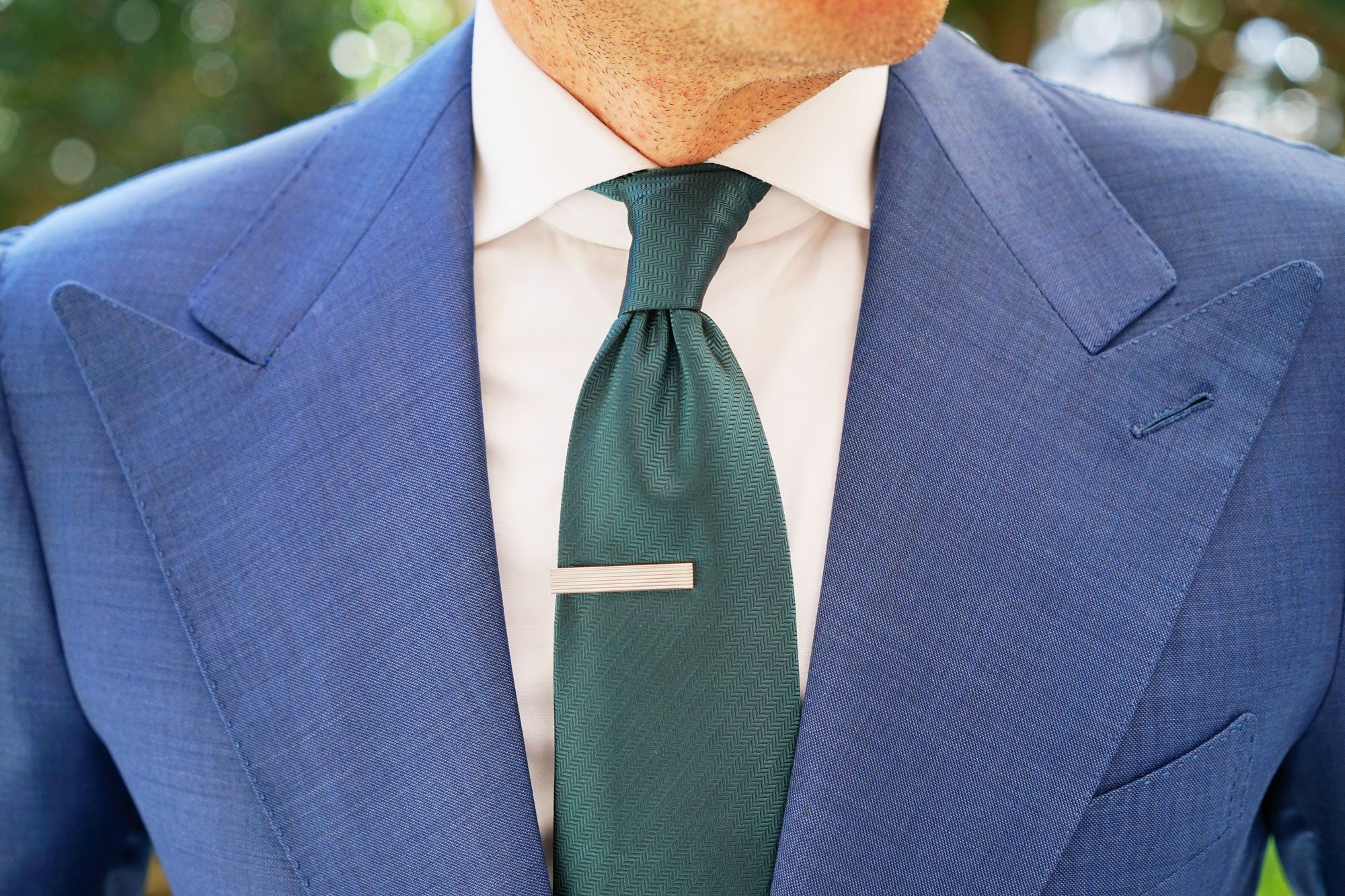 Mini Silver Eddington Tie Bar | Classic Engraved Pinstripe Tie Clip | OTAA