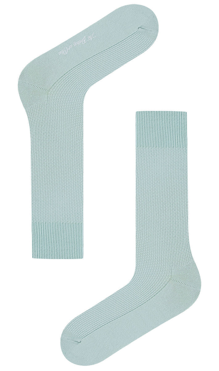 Mint Green Textured Socks | Men's Wedding Solid Color Crew Dress Socks ...