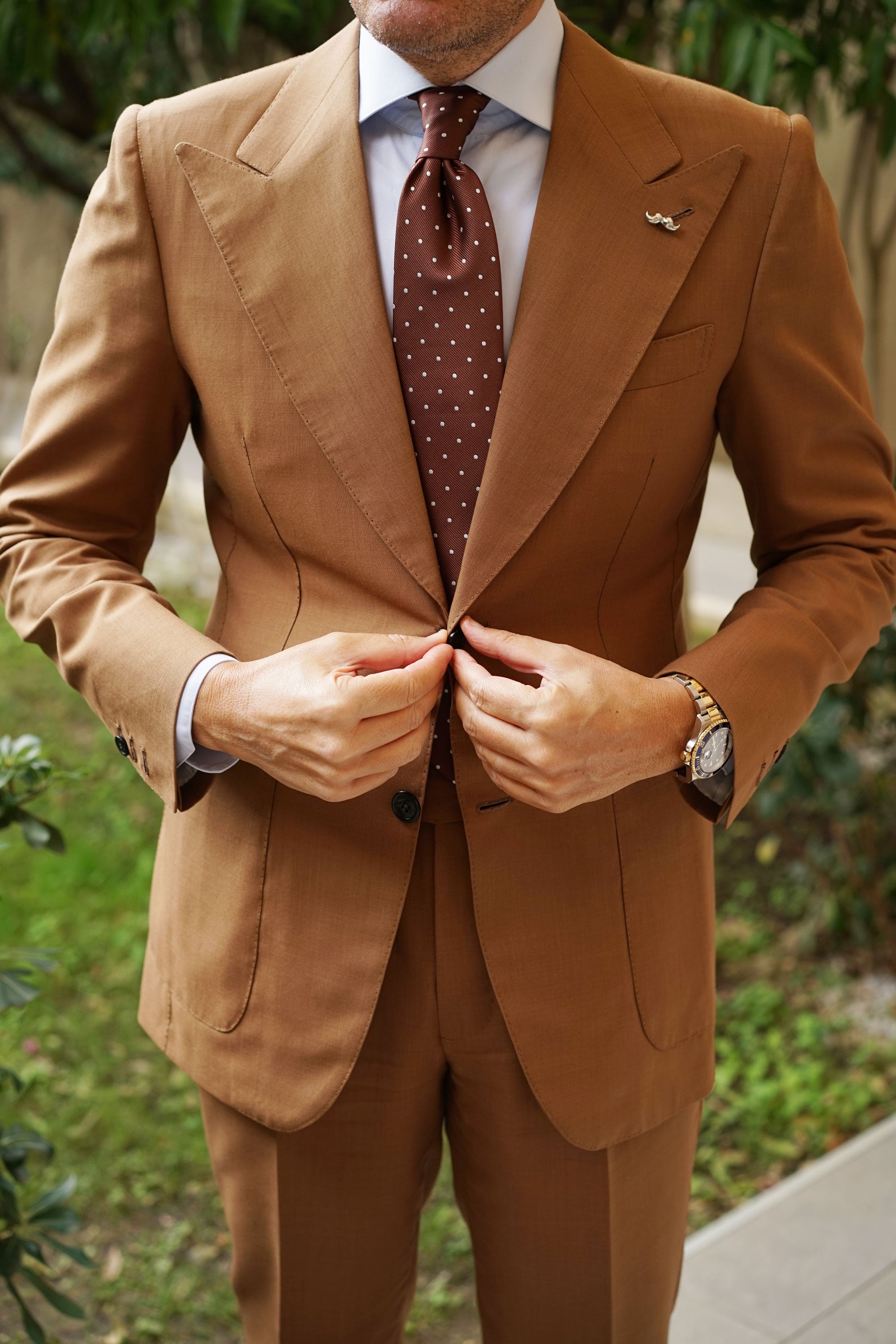 Moustache Lapel Pin | Mens Beard Mustachio Silver Metal Lapel Pins | OTAA