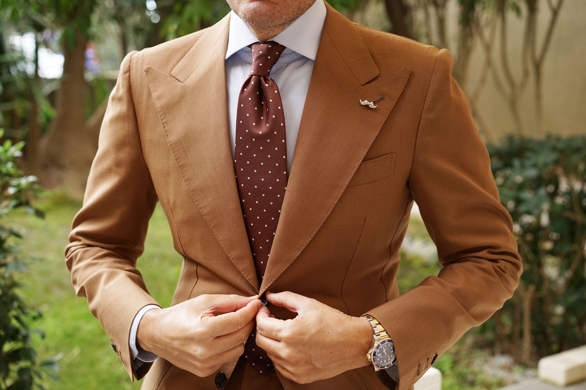 Moustache Lapel Pin | Mens Beard Mustachio Silver Metal Lapel Pins | OTAA