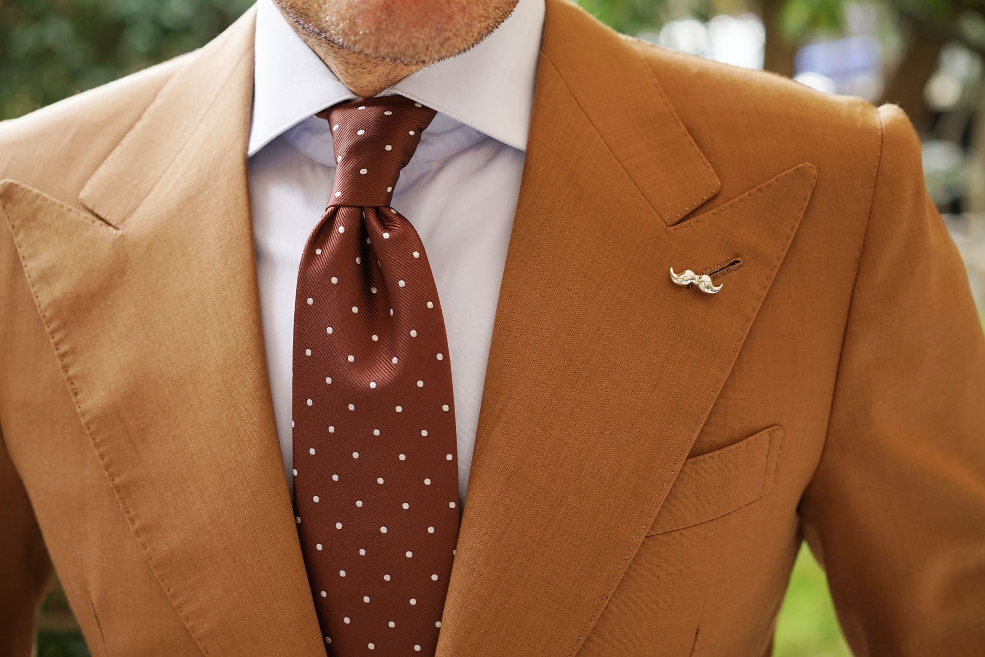 Moustache Lapel Pin | Mens Beard Mustachio Silver Metal Lapel Pins | OTAA