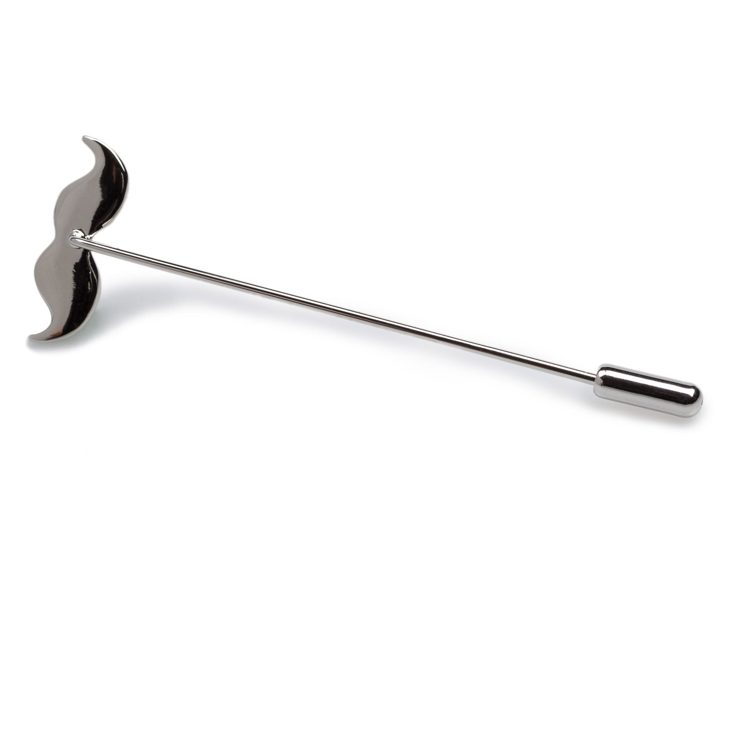 Moustache Lapel Pin | Mens Beard Mustachio Silver Metal Lapel Pins | OTAA