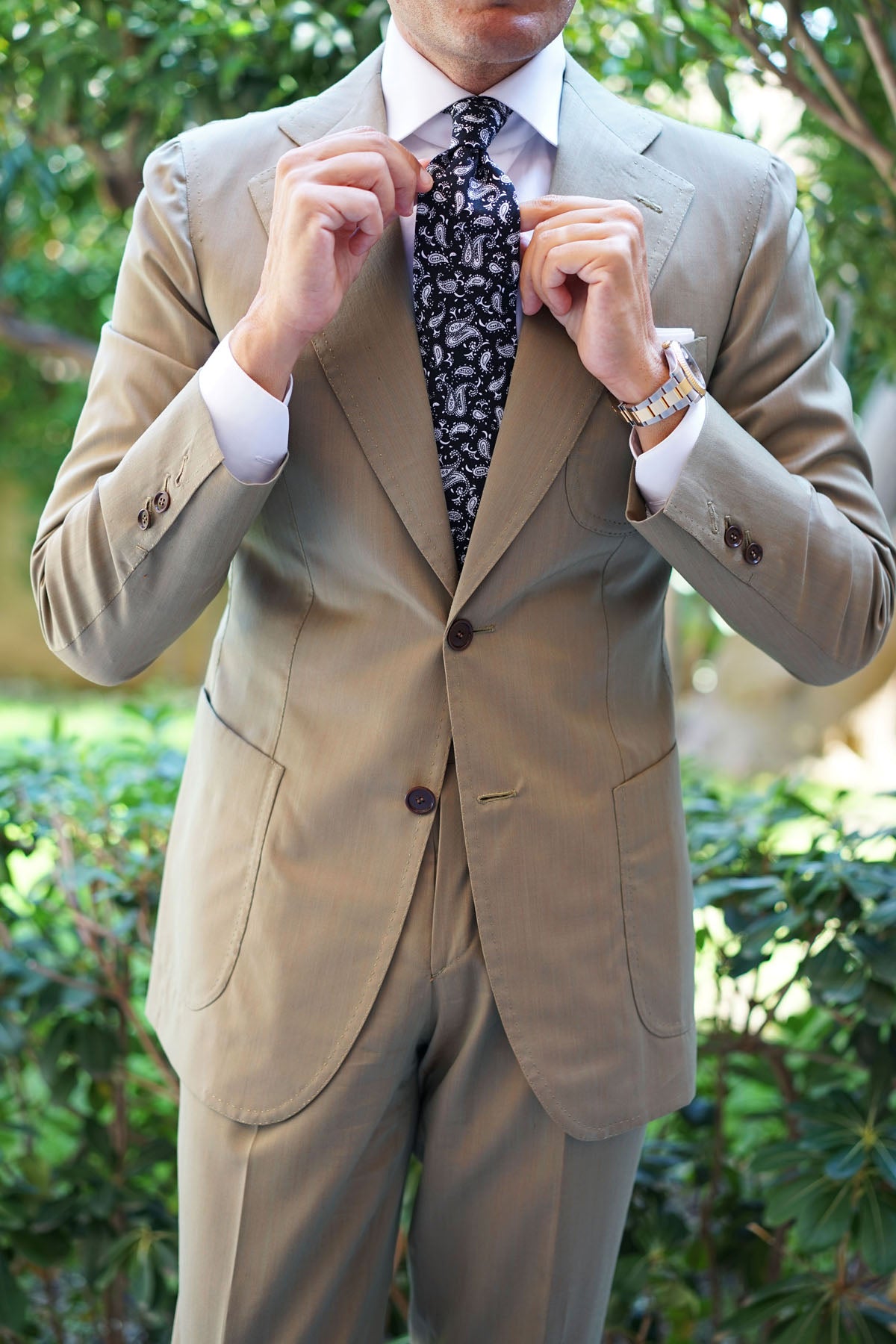 Mr Pollard Black Paisley Necktie | Bandana Print Tie | Men's Neckties ...