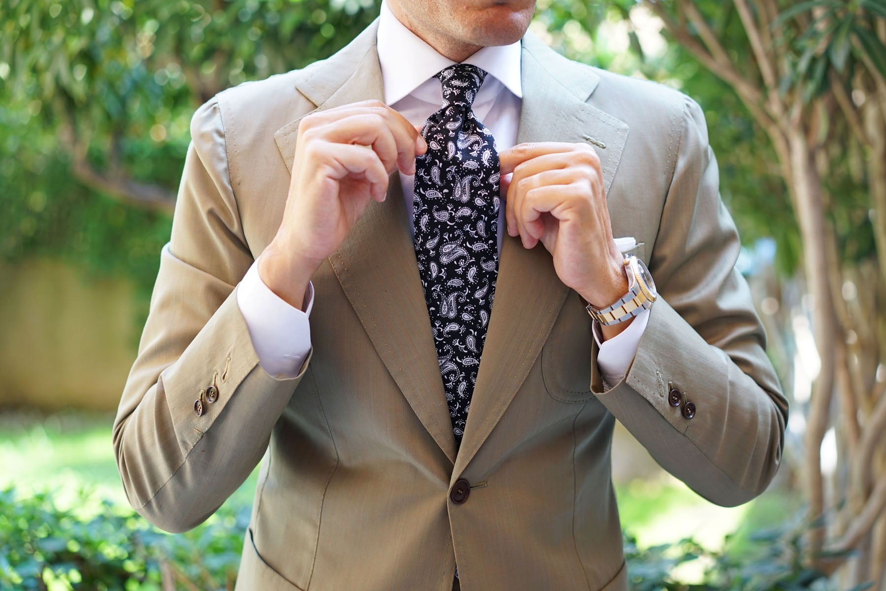 Mr Pollard Black Paisley Necktie | Bandana Print Tie | Men's Neckties ...