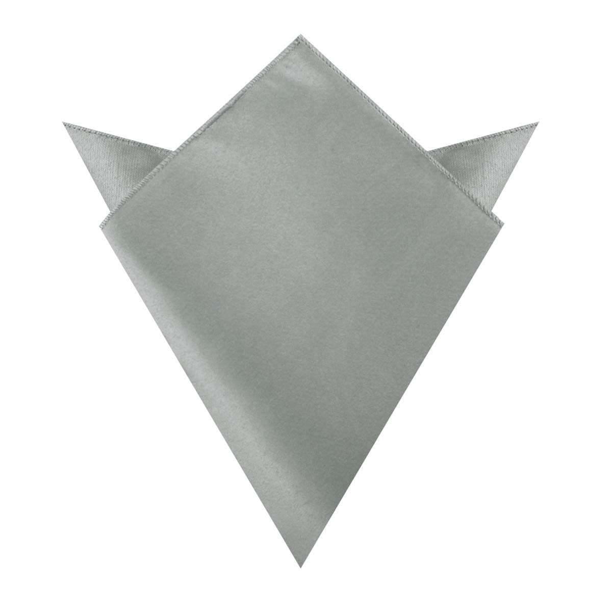 Mystic Silver Satin Pocket Square | Wedding Handkerchiefs | OTAA
