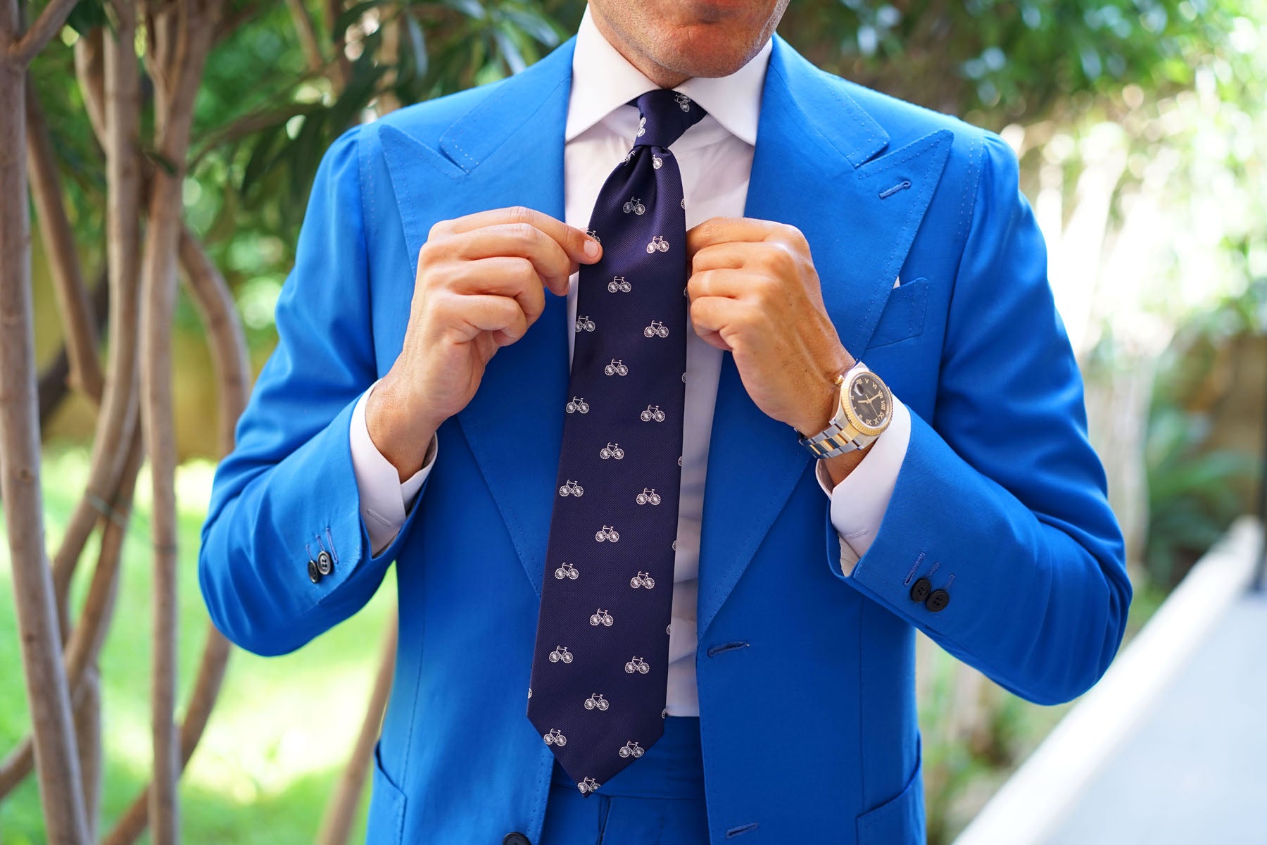 Navy Blue French Bicycle Necktie | Retro Tie | Men's Bike Cycling Ties ...