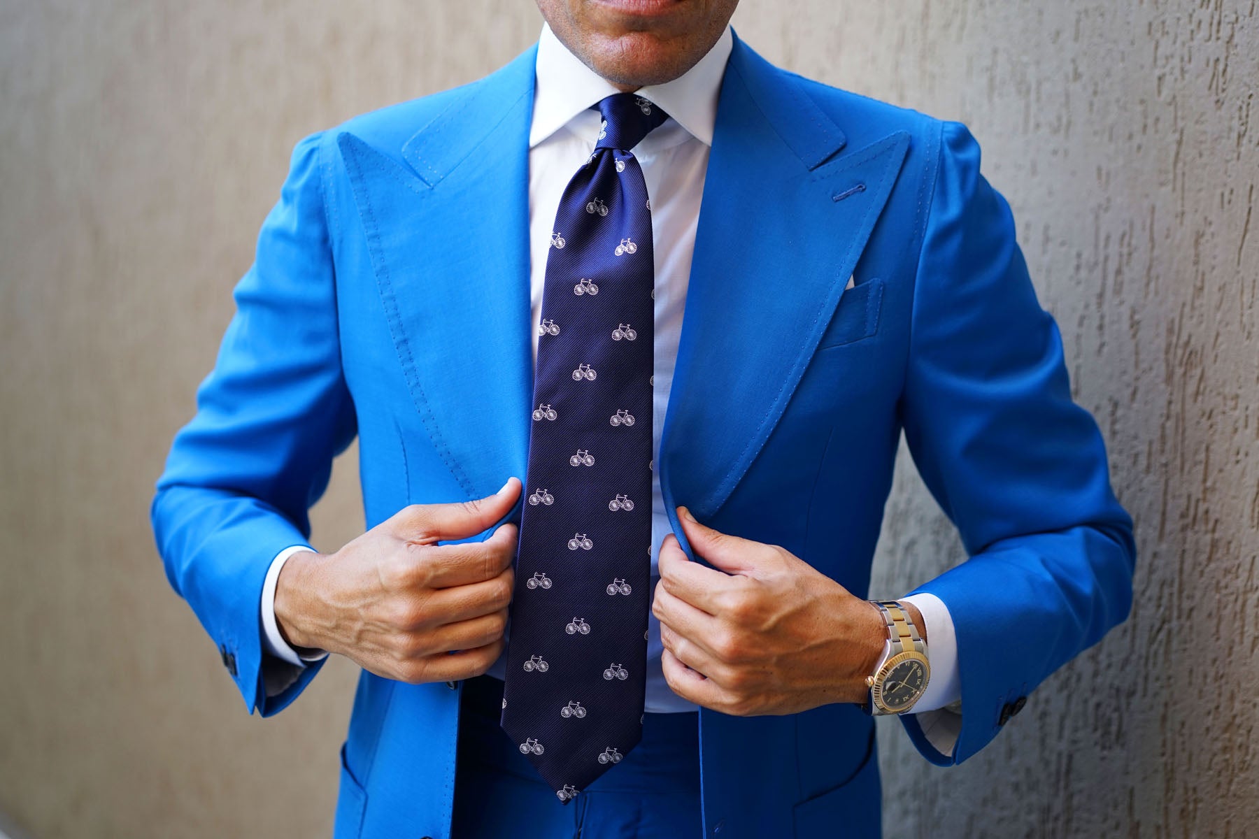 Navy Blue French Bicycle Necktie | Retro Tie | Men's Bike Cycling Ties ...