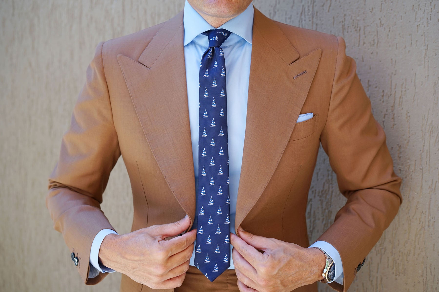 Navy Blue Sailor Boat Skinny Tie | Nautical Sailboat Slim Ties Necktie ...
