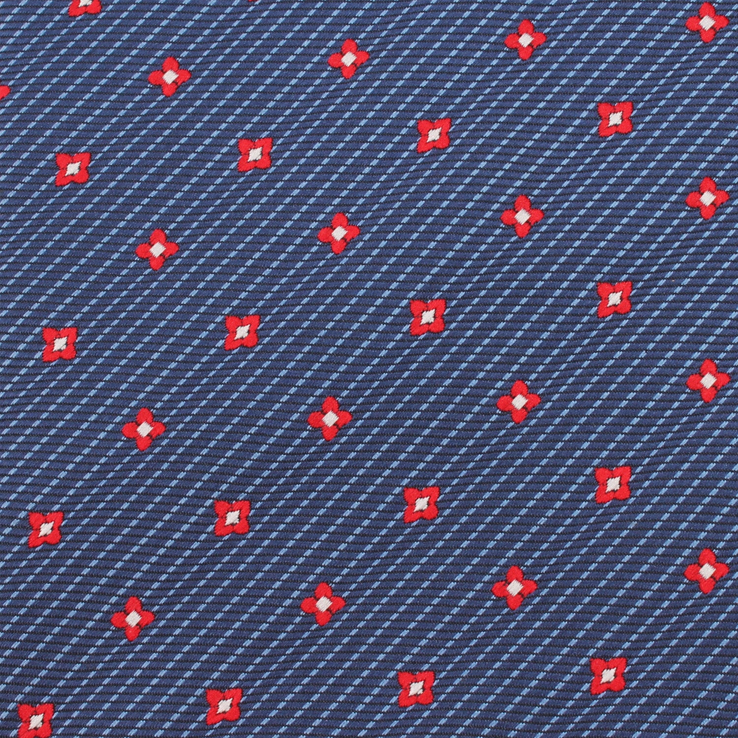 Navy Blue Tie Red Pattern | Geometric Ties | Unique Neckties for Men | OTAA