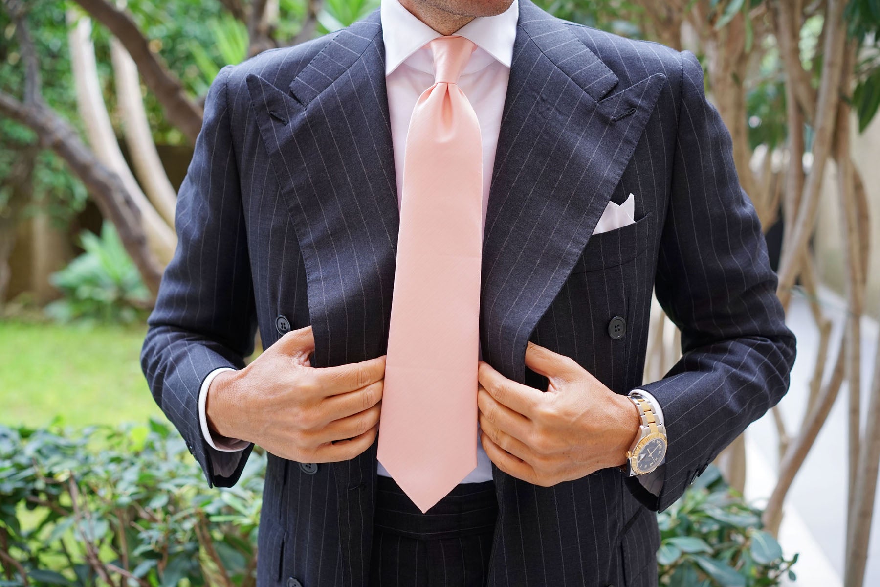 Peach Necktie | Bellini Pink Tie | Shop Wedding Ties for Men Australia ...