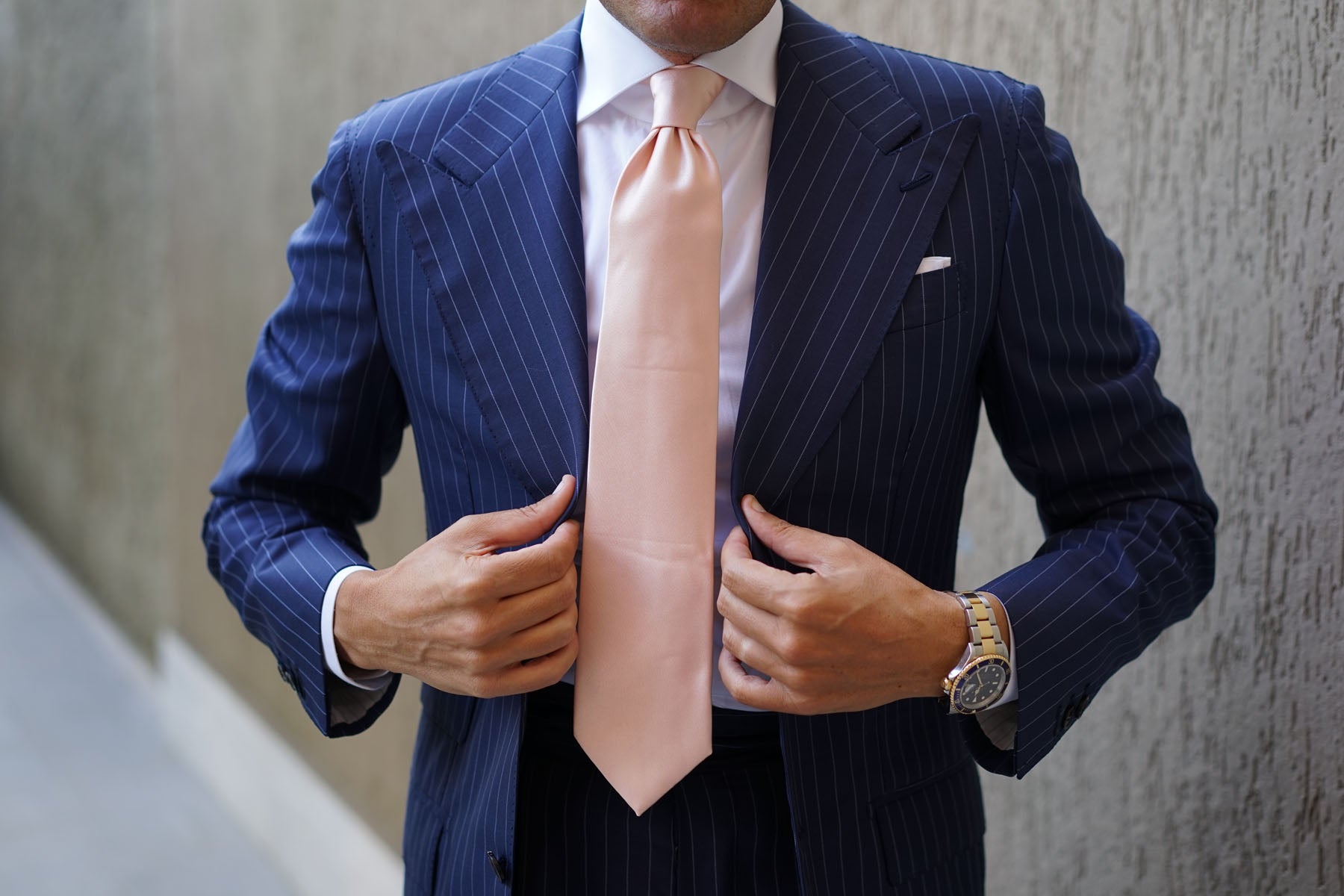 Peach Satin Necktie | Mens Petal Pink Tie | Wedding Ties for Groomsmen ...