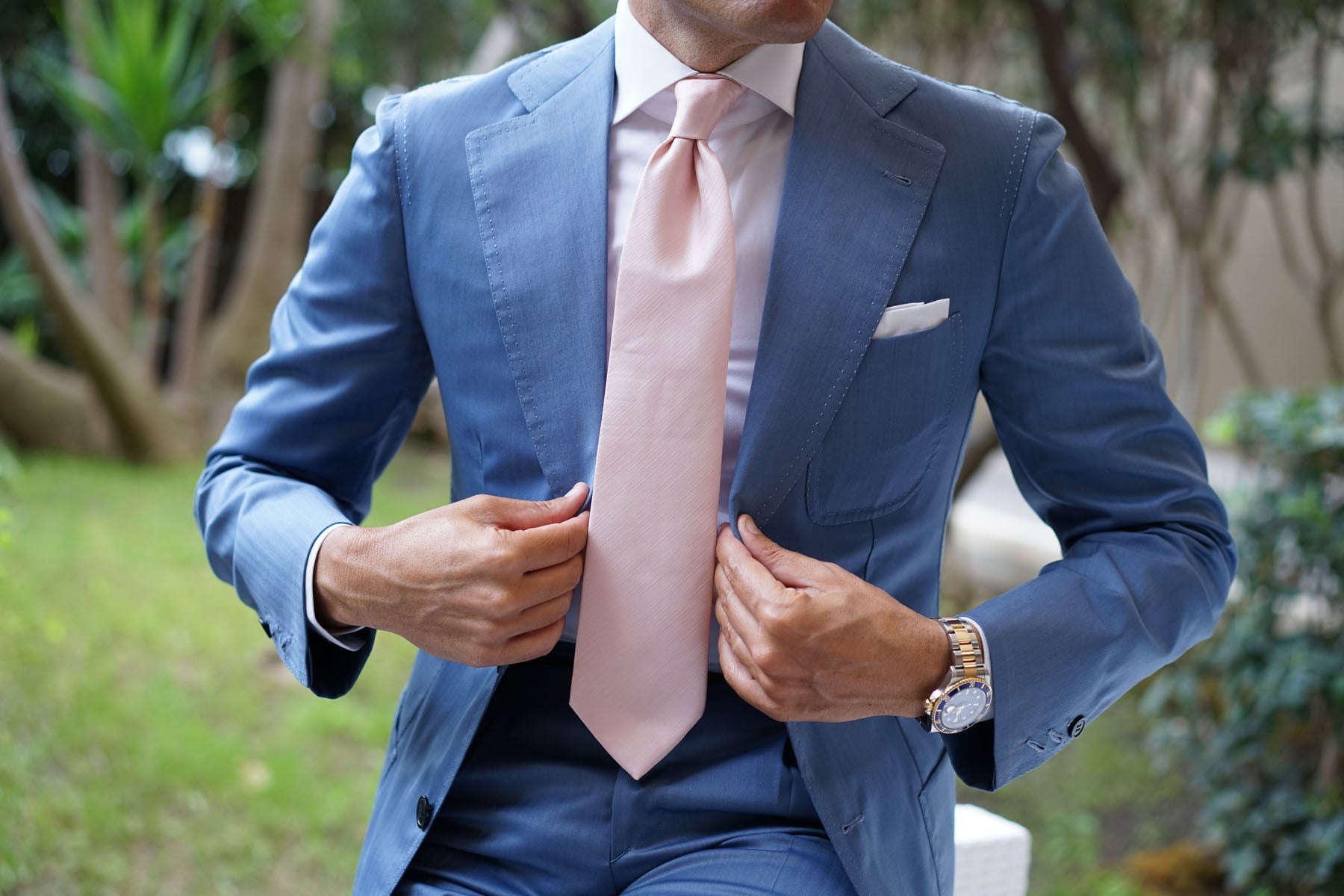 Peach Slub Necktie | Petal Pink Tie | Wedding Ties for Men Australia | OTAA