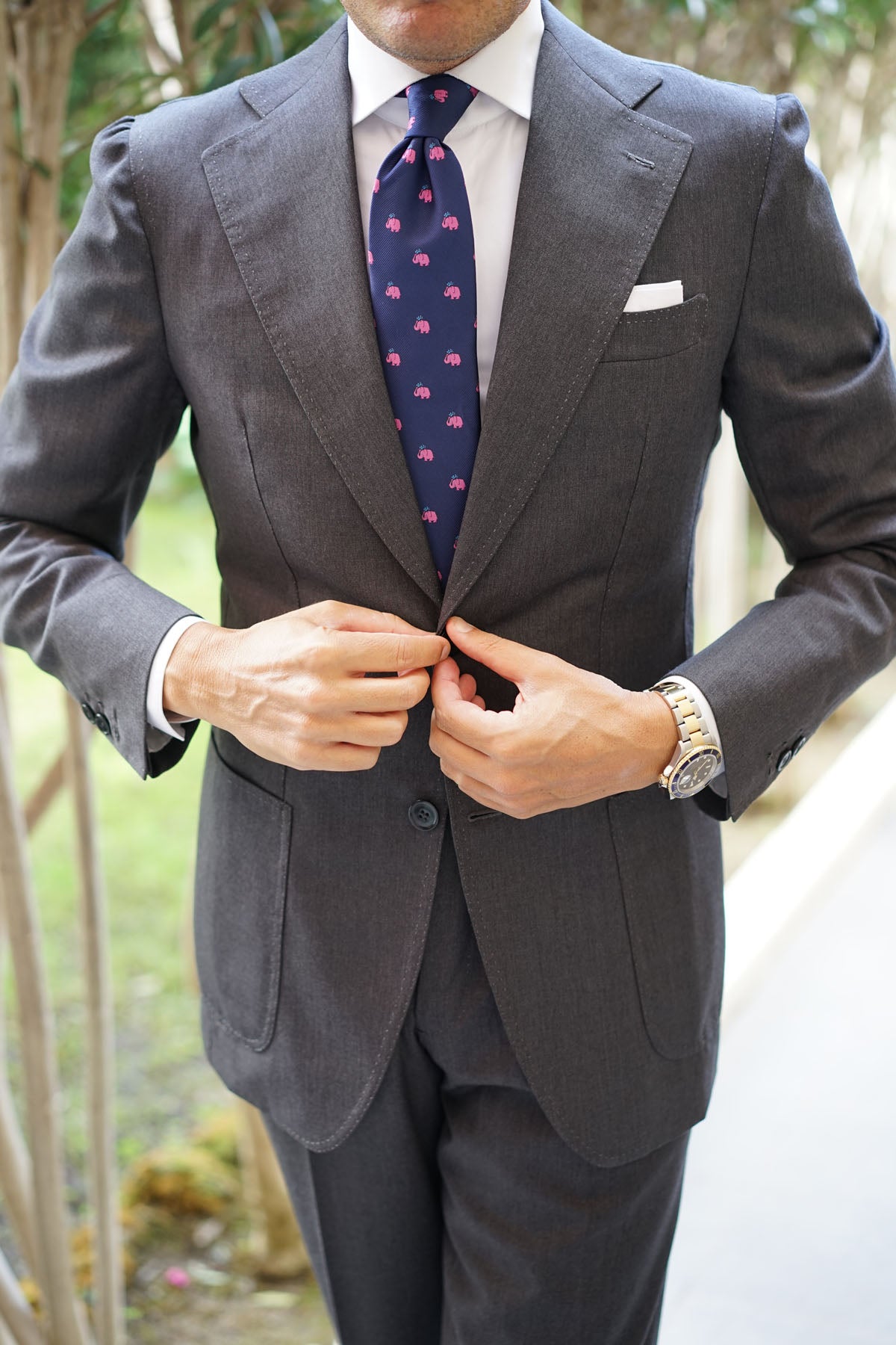Pink Water Elephant Necktie | Animal Print Tie | Funny Ties for Men AU ...