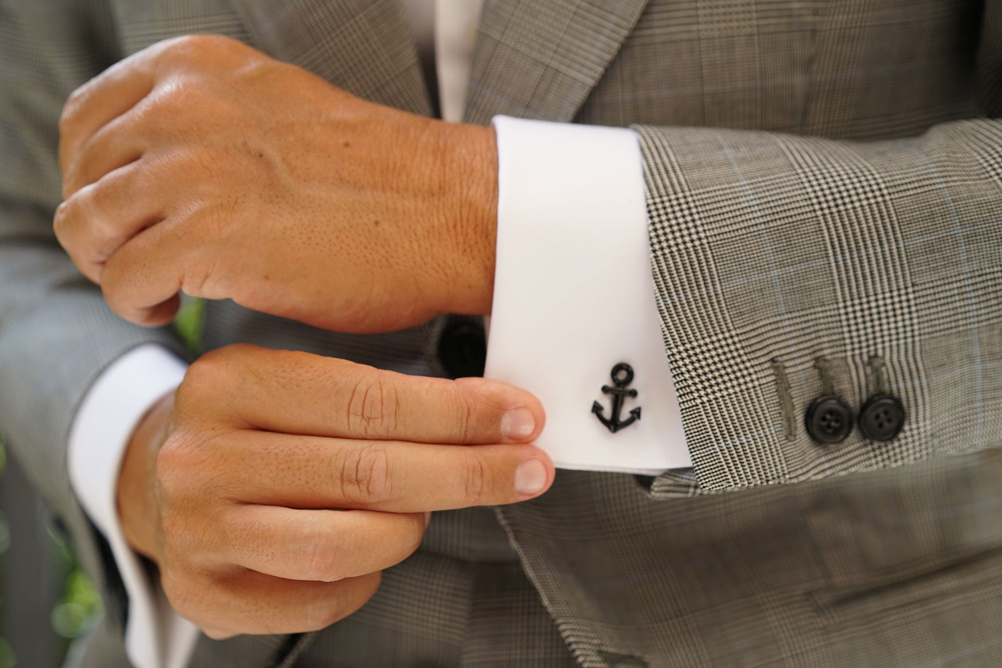 Pirate Black Anchor Cufflinks | Boating & Nautical Ship Cuff Links | OTAA