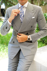 Puerto Rico White Flower Skinny Tie | Mens Floral Slim Ties Necktie AU ...