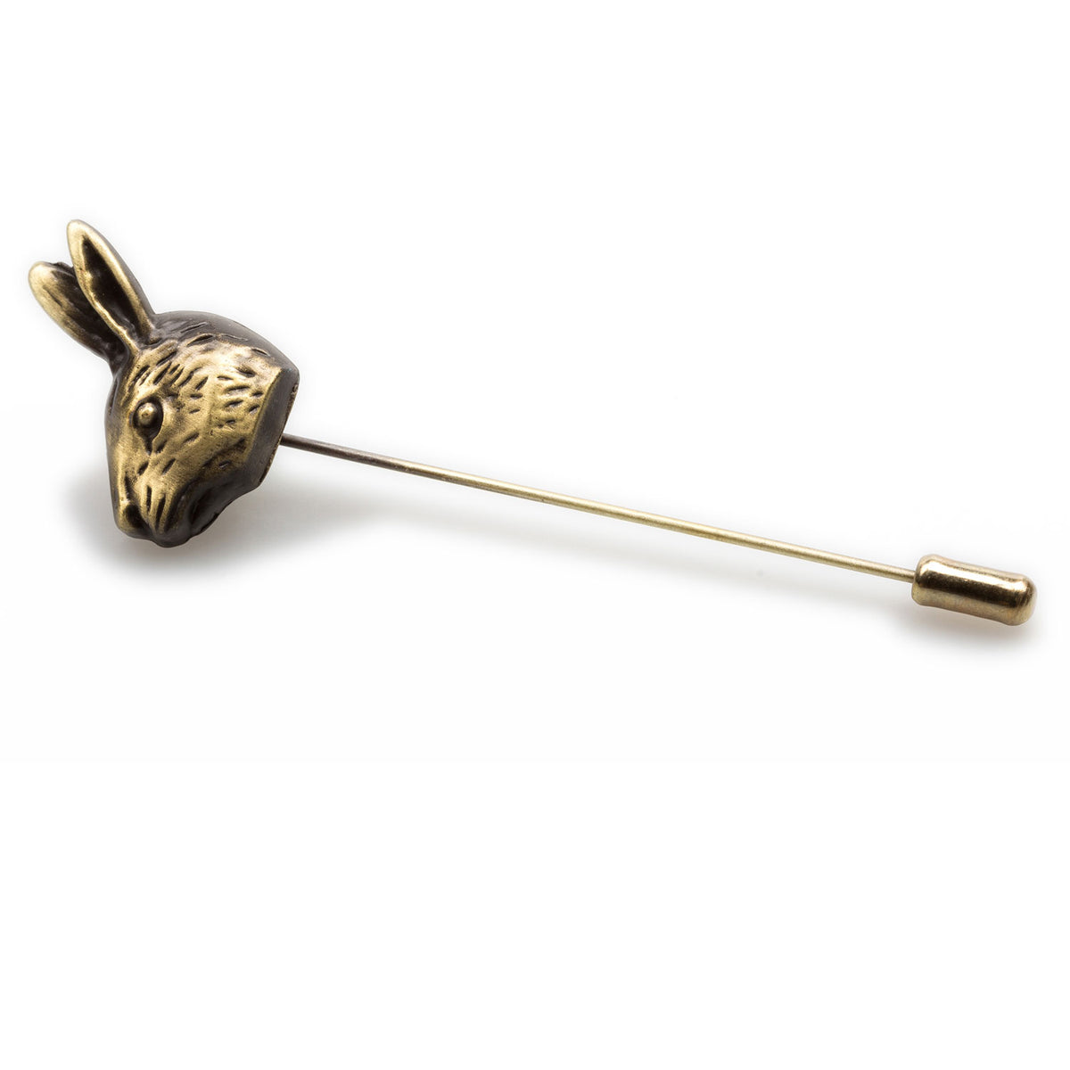 Rabbit Lapel Pin | Bunny Animal Head Antique Bronze Metal Lapel Pins | OTAA