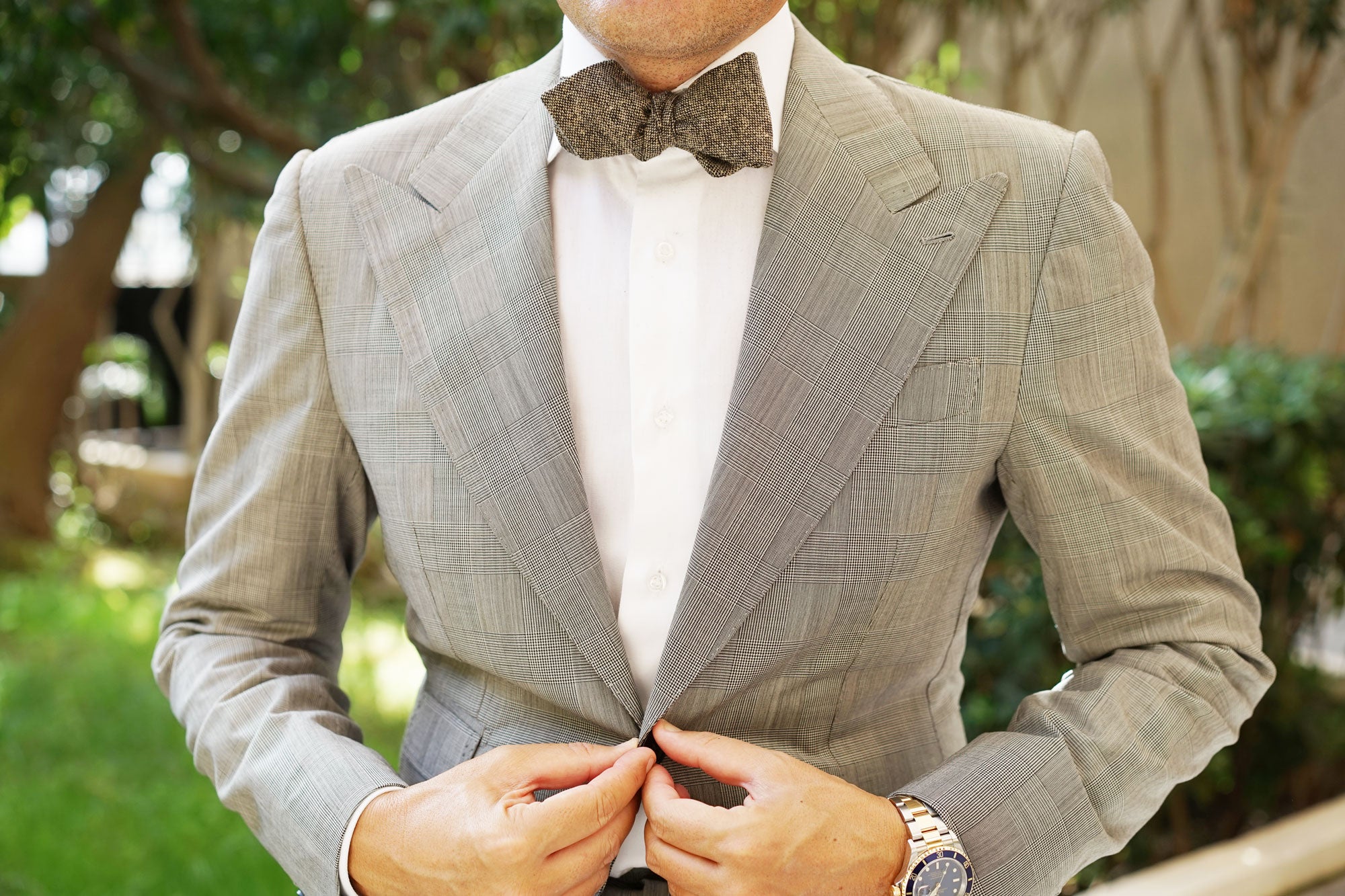 Raw Cocoa Sharkskin Diamond Self Bow Tie | Brown Self-Tied Bowtie Ties ...