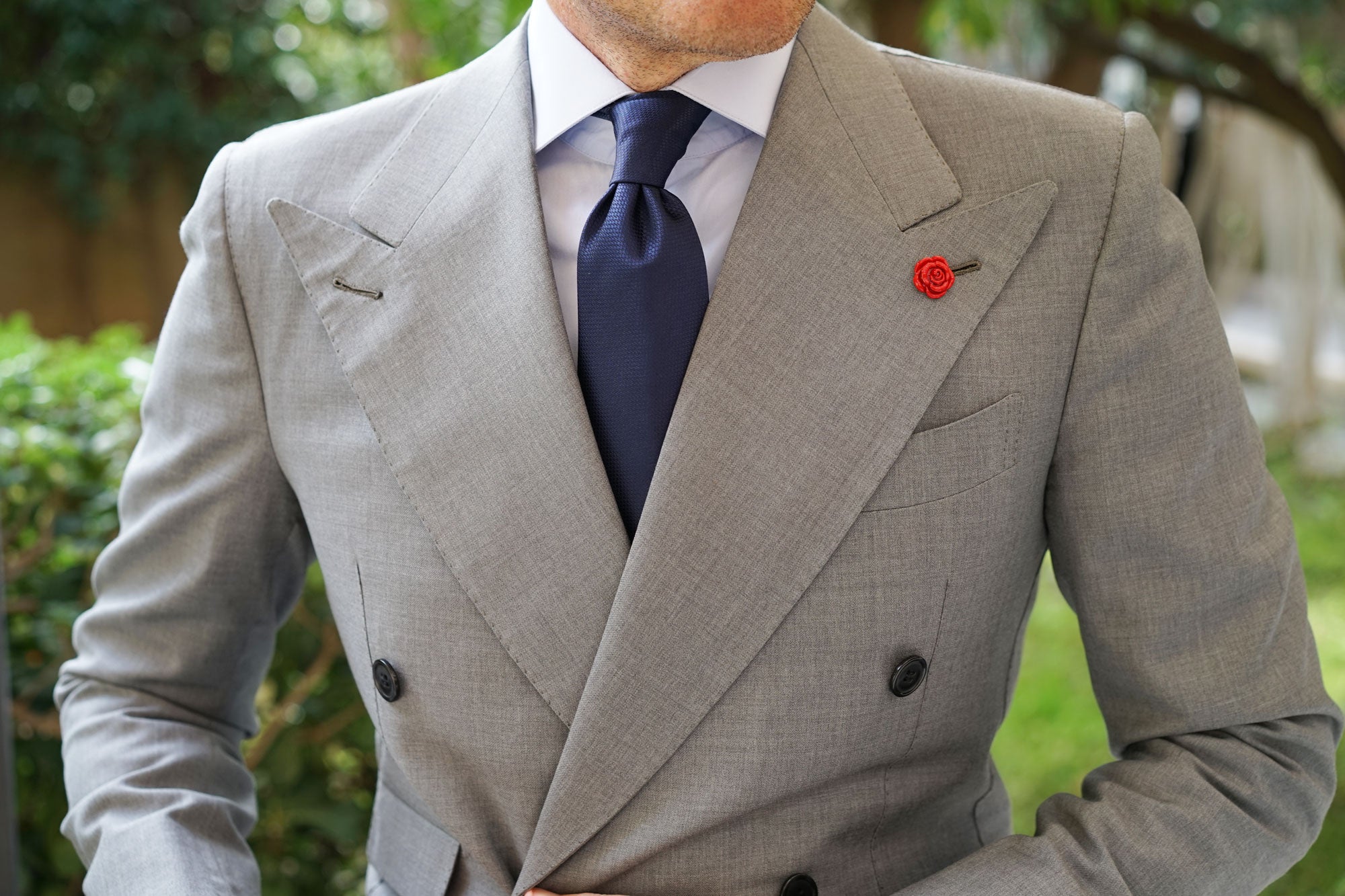 Red Rose Metal Lapel Pin | Flower Lapel Pins | Mens Suit Boutonniere | OTAA