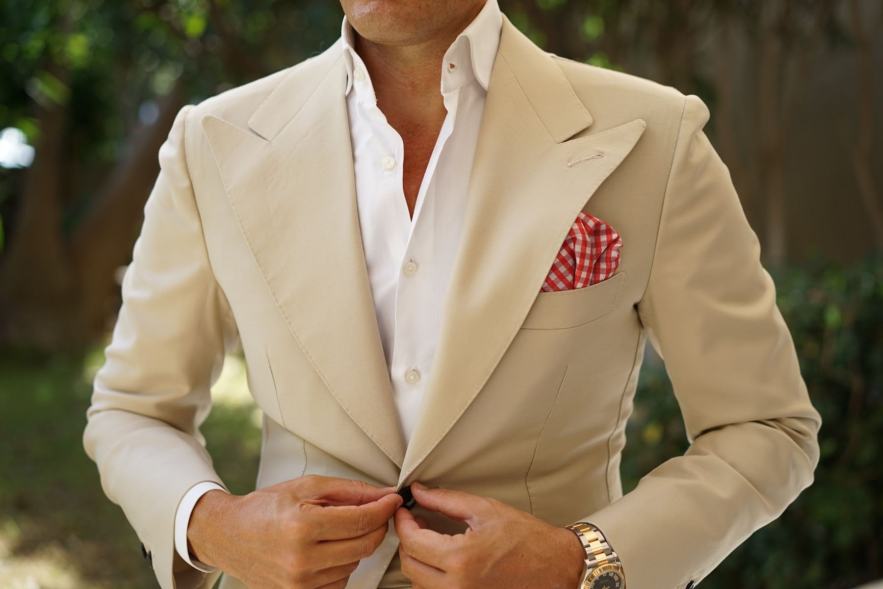 Red Gingham Pocket Square | Mens Handkerchief | Australia | OTAA