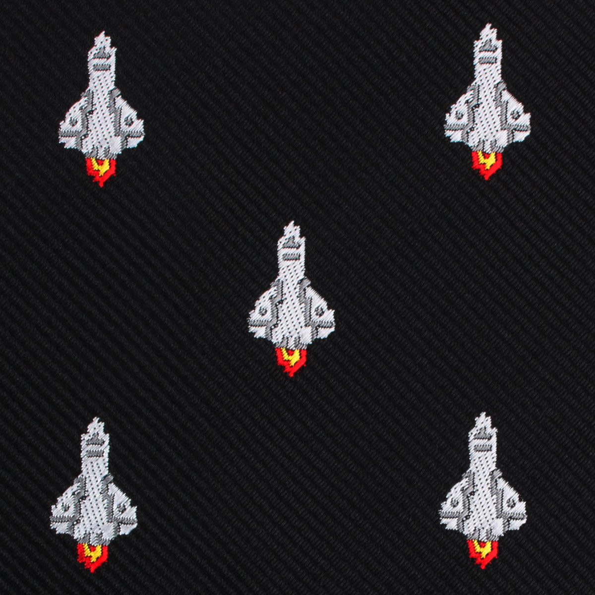 Rehbar Rocket Necktie | Black Space Ship Tie | Men's Fun & Unique Ties ...