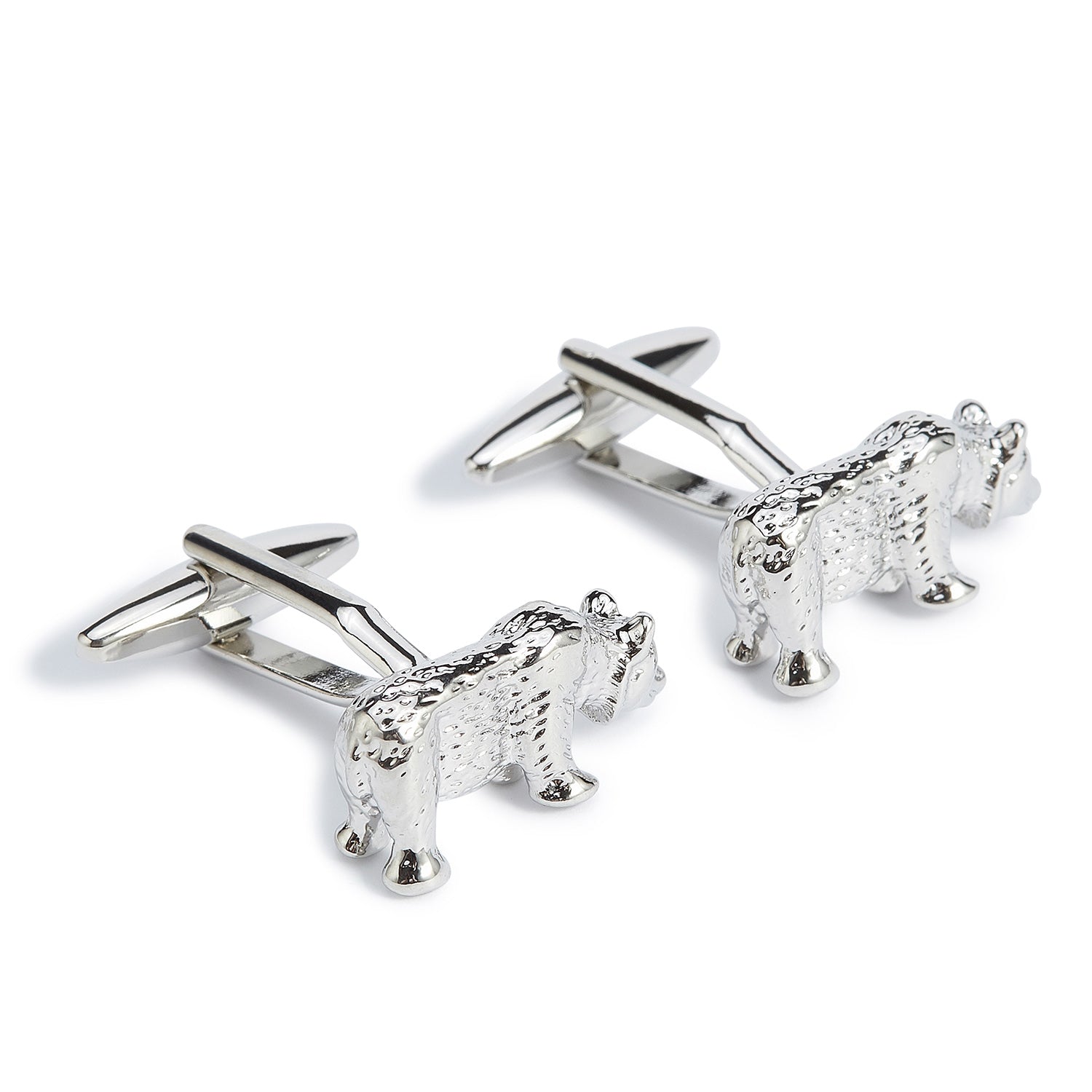 Hardy Bear Cufflinks | Grizzly Boar Sterling Silver Mens Cuff Links | OTAA