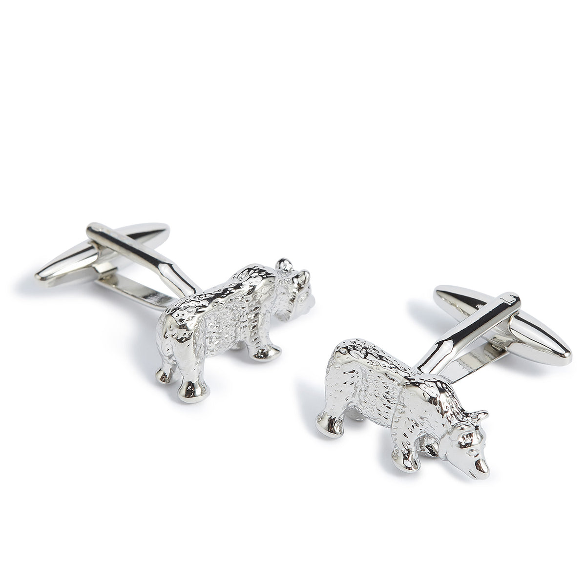 Hardy Bear Cufflinks | Grizzly Boar Sterling Silver Mens Cuff Links | OTAA