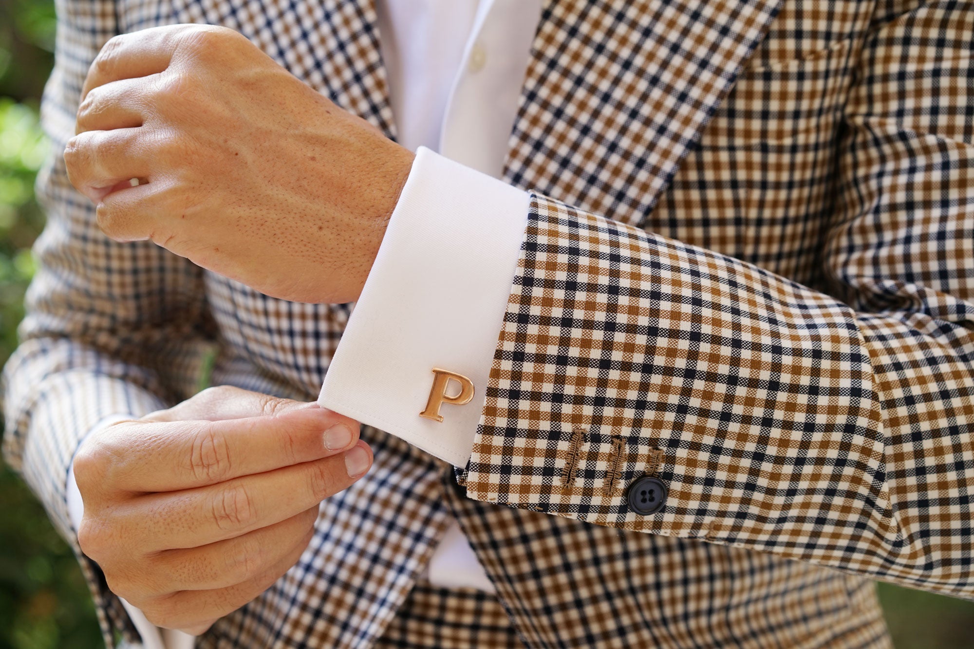 Rose Gold Letter P Cufflinks | Personalised Alphabet Initials Cufflink ...