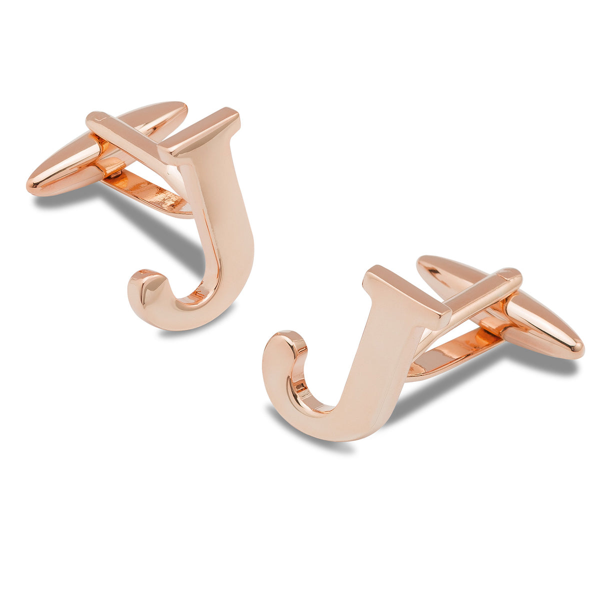 Rose Gold Letter J Cufflinks | Personalised Initials Custom Cuff Links ...