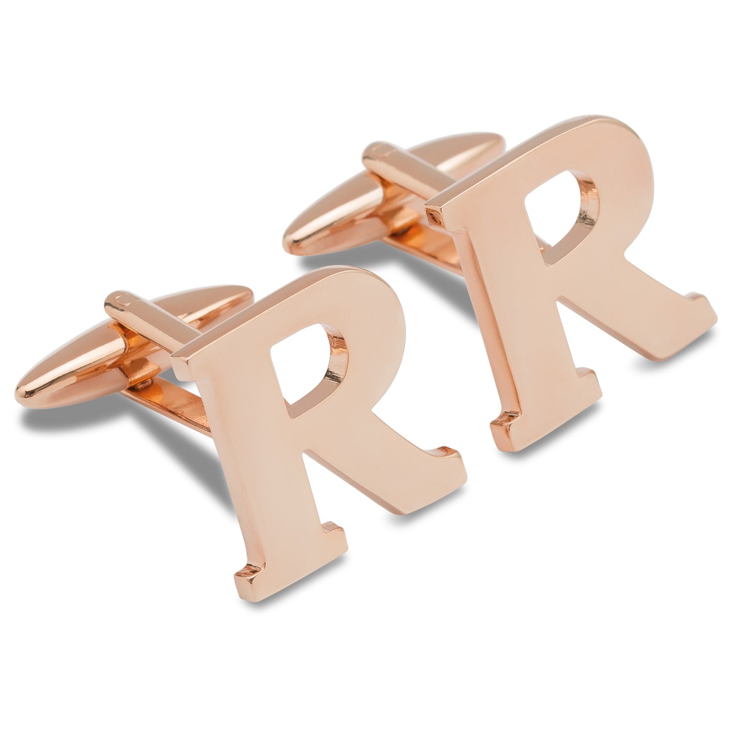 Rose Gold Letter R Cufflinks | Personalised Alphabet Initials Cufflink ...