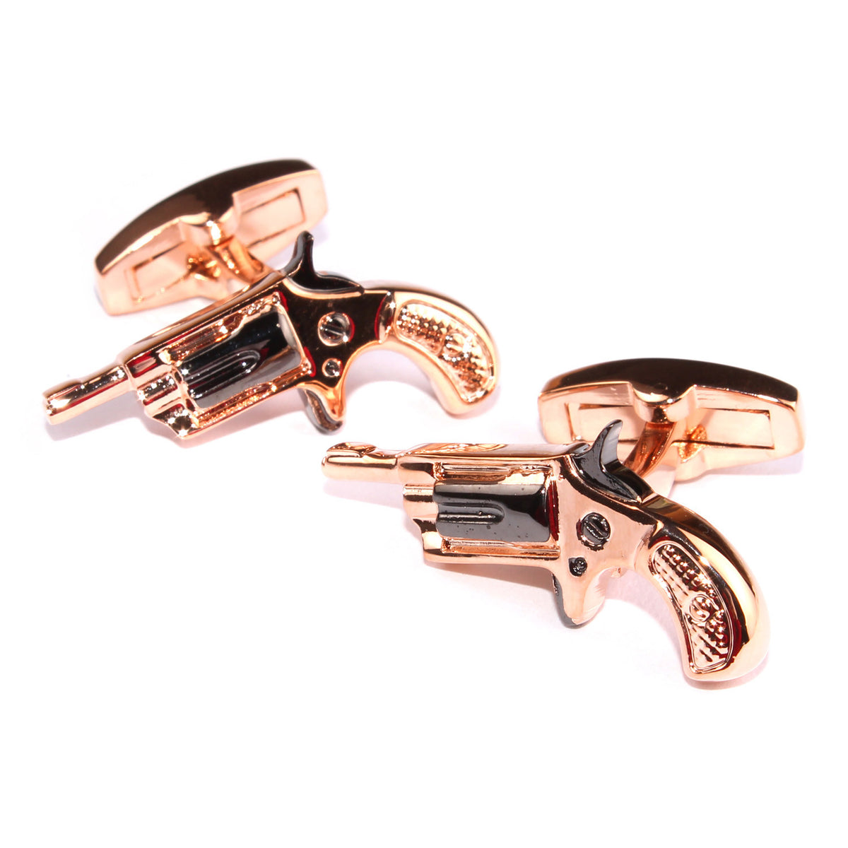 Rose Gold Revolver Gun Cufflinks | Vintage Handgun Hunting Cuff Links ...