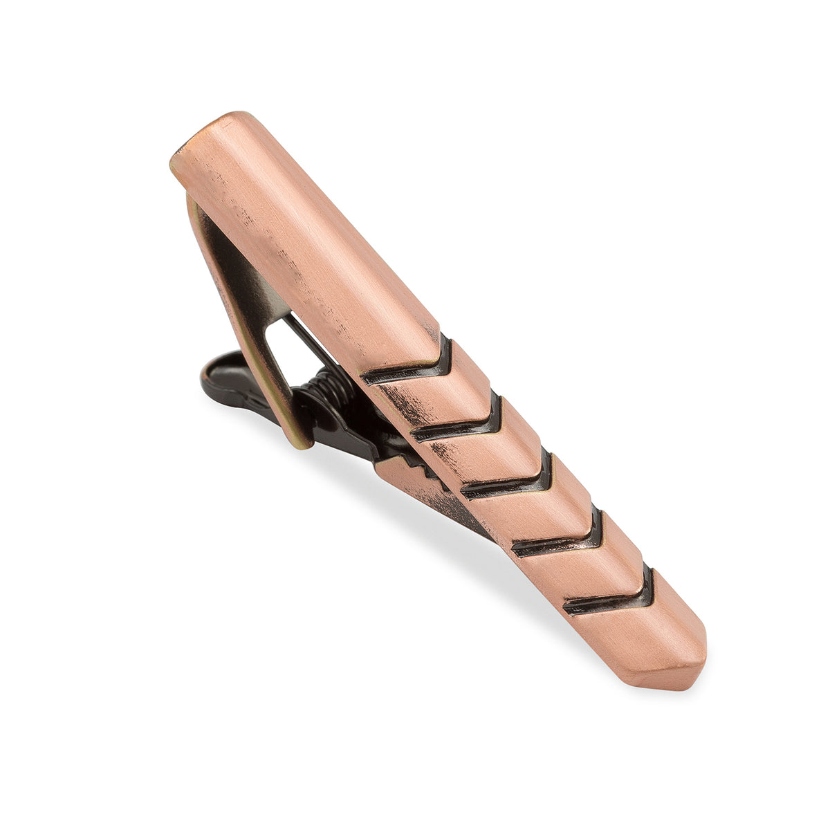 Bufalino Antique Copper Tie Bar | Mens Chevron Arrow Tie Clip | OTAA