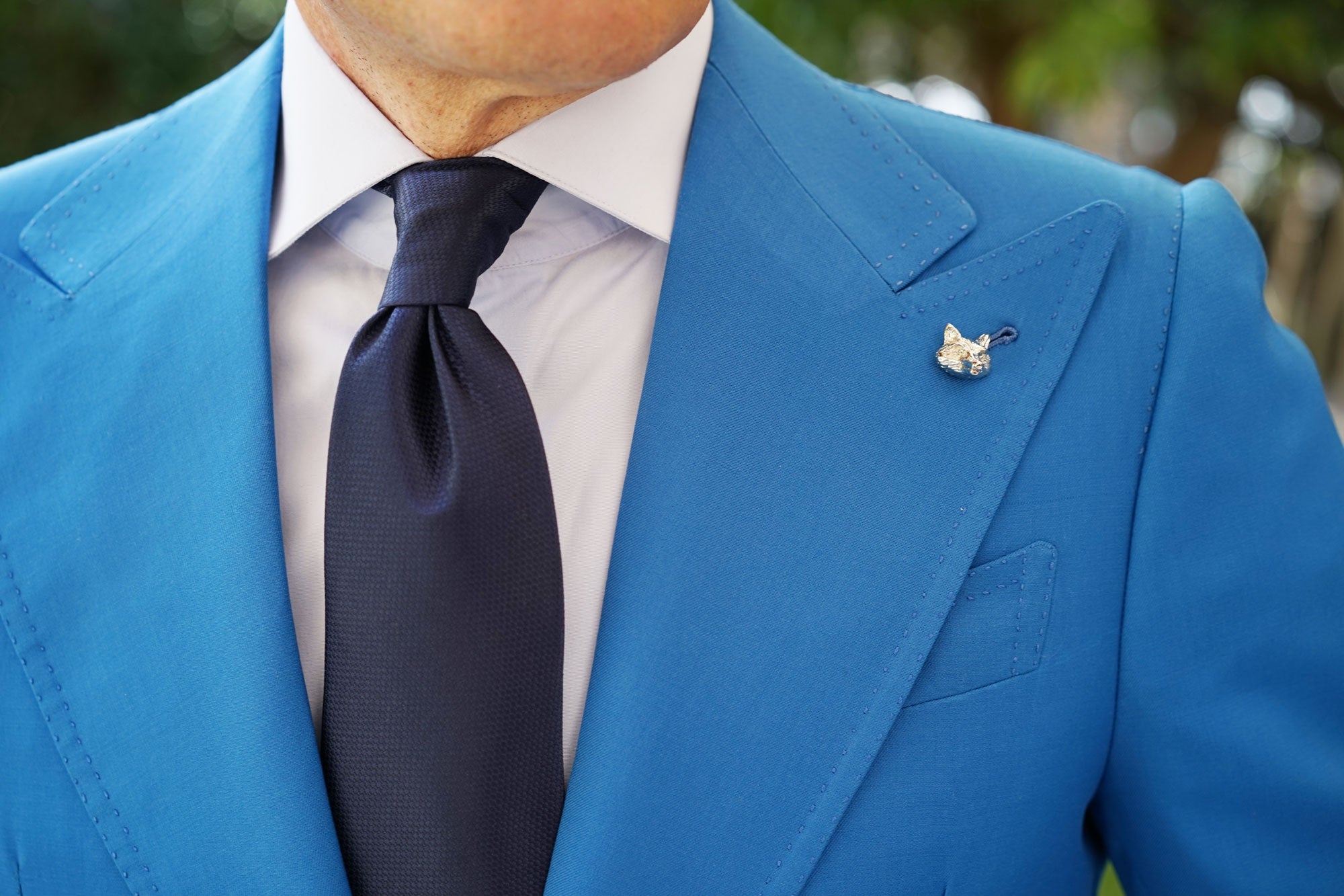 Russian Fox Lapel Pin | Animal Head Sterling Silver Metal Lapel Pins | OTAA