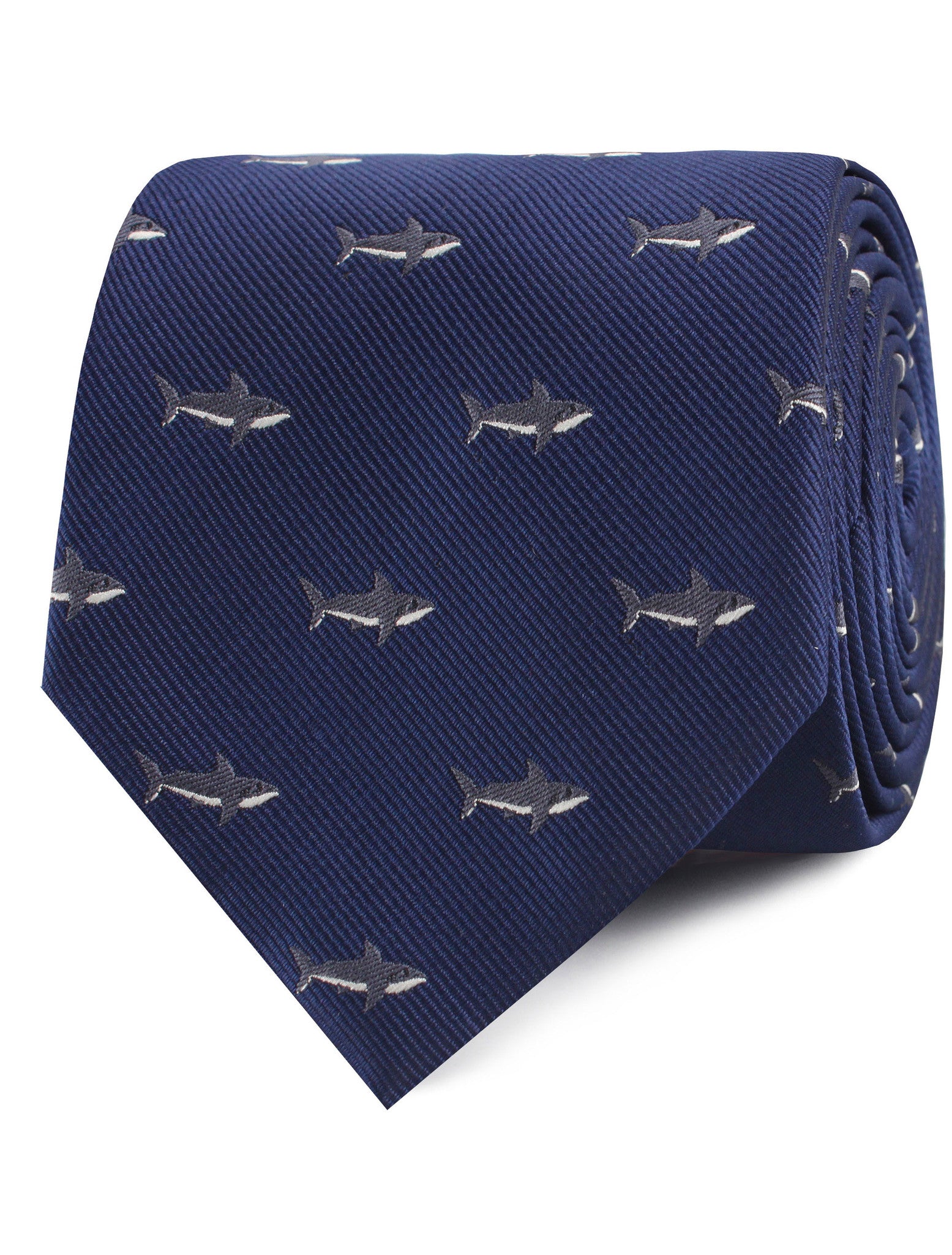 Shark Tie | Nautical Fish Ties | Navy Blue Animal Neckties for Men AU ...
