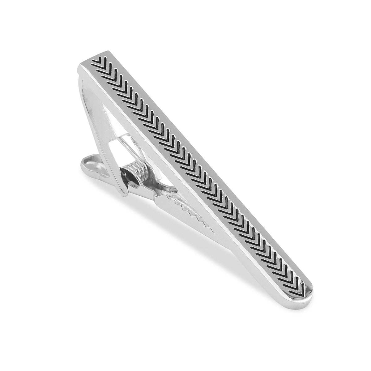 Silver Arrow Tie Bar | Simple Black Chevron Tie Clip | Men Necktie Pin ...