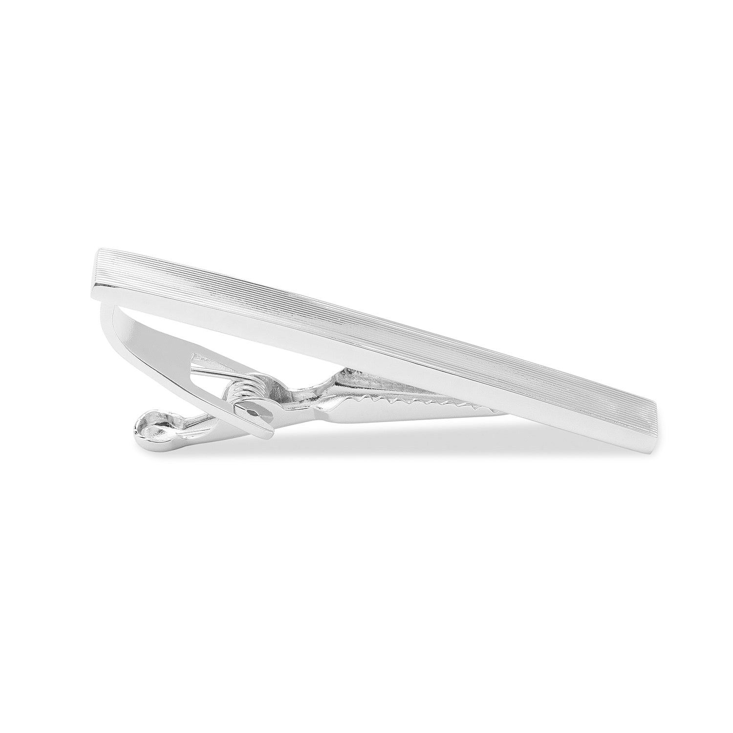 Silver Horizontal Lines Tie Bar | Classic Engraved Fine Lines Tie Clip ...