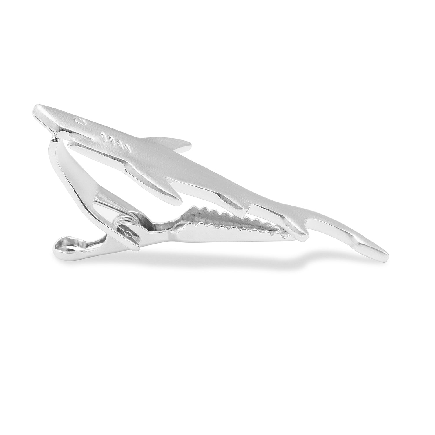 Silver Shark Tie Bar | Unique Fish Tie Clip | Nautical Animal Tiepin | OTAA