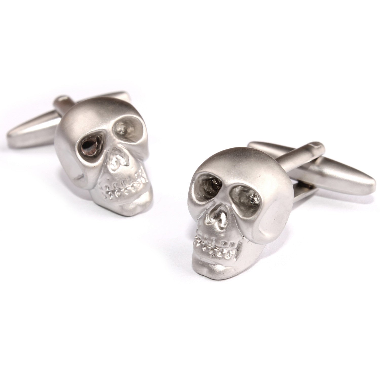 Silver Skull Cufflinks | Classic Human Skeleton Head Bones Cuff Links ...