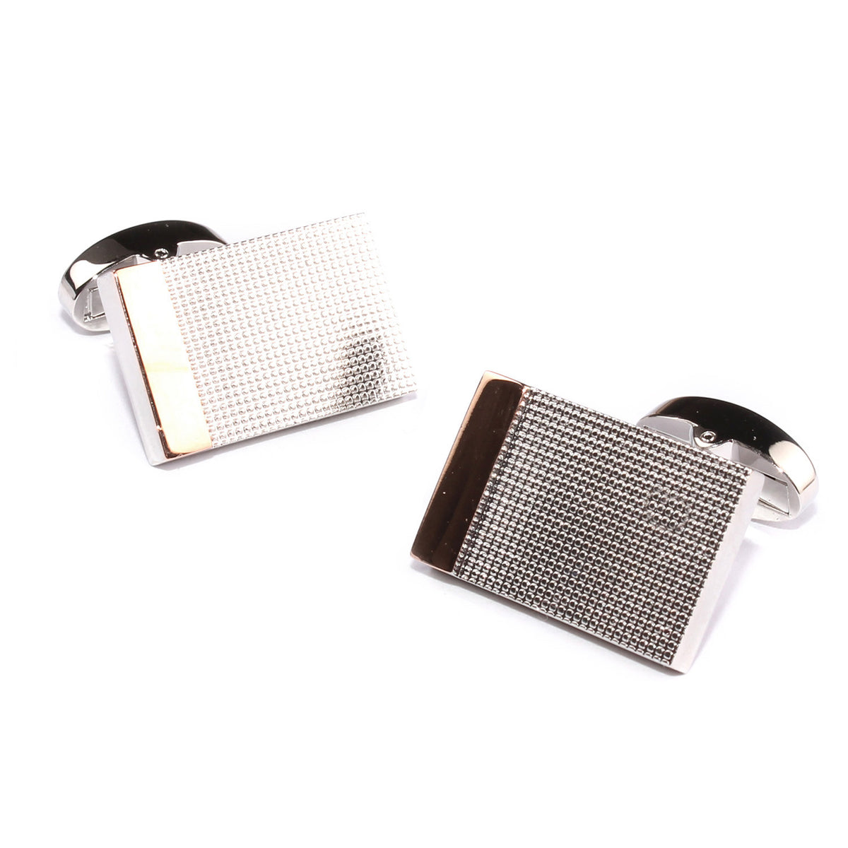 Silver Studded Rectangle Bar Cufflinks | Classic Dotted Cufflink Shirt ...