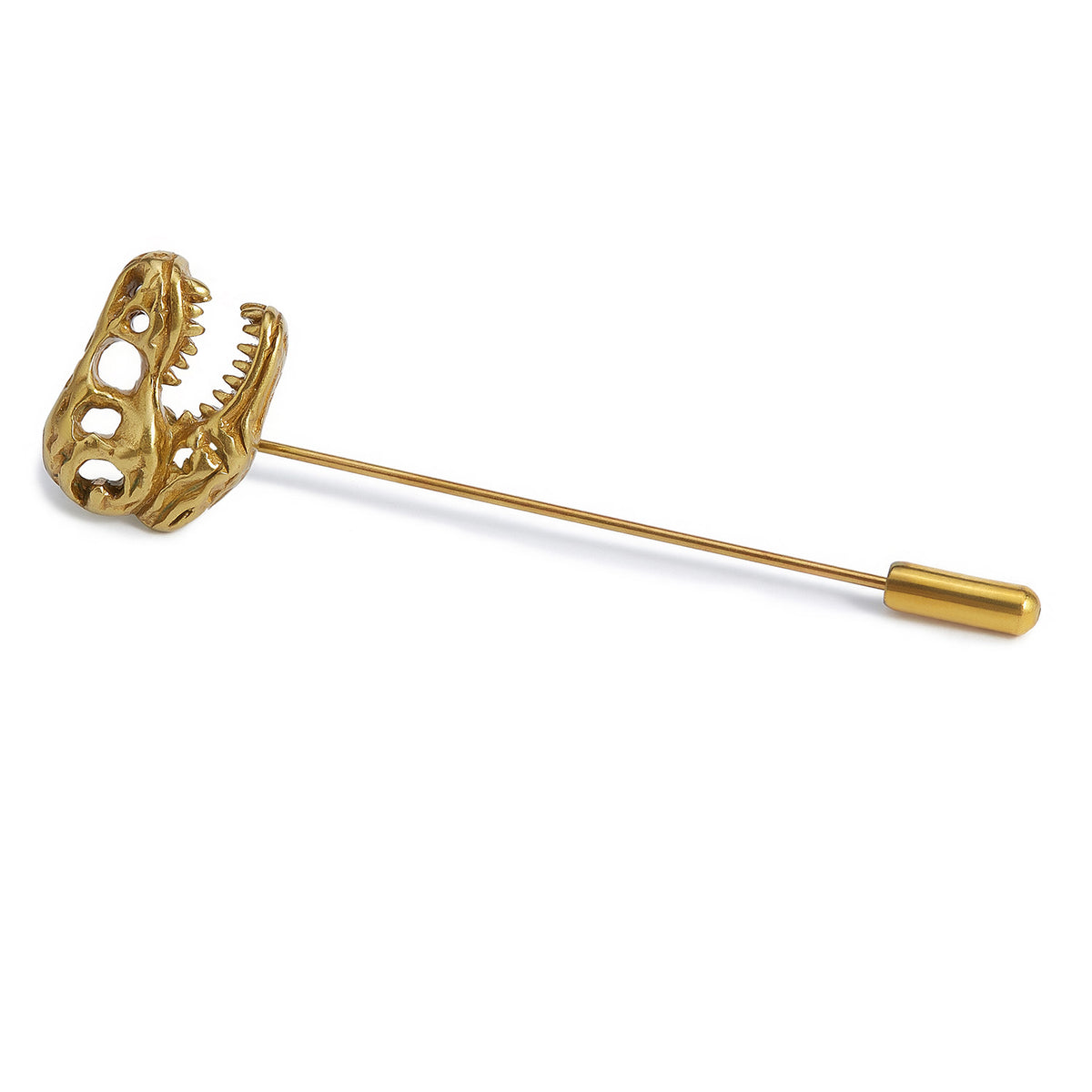 T-Rex Antique Gold Fossil Lapel Pin | Dinosaur Lapel Pins | OTAA
