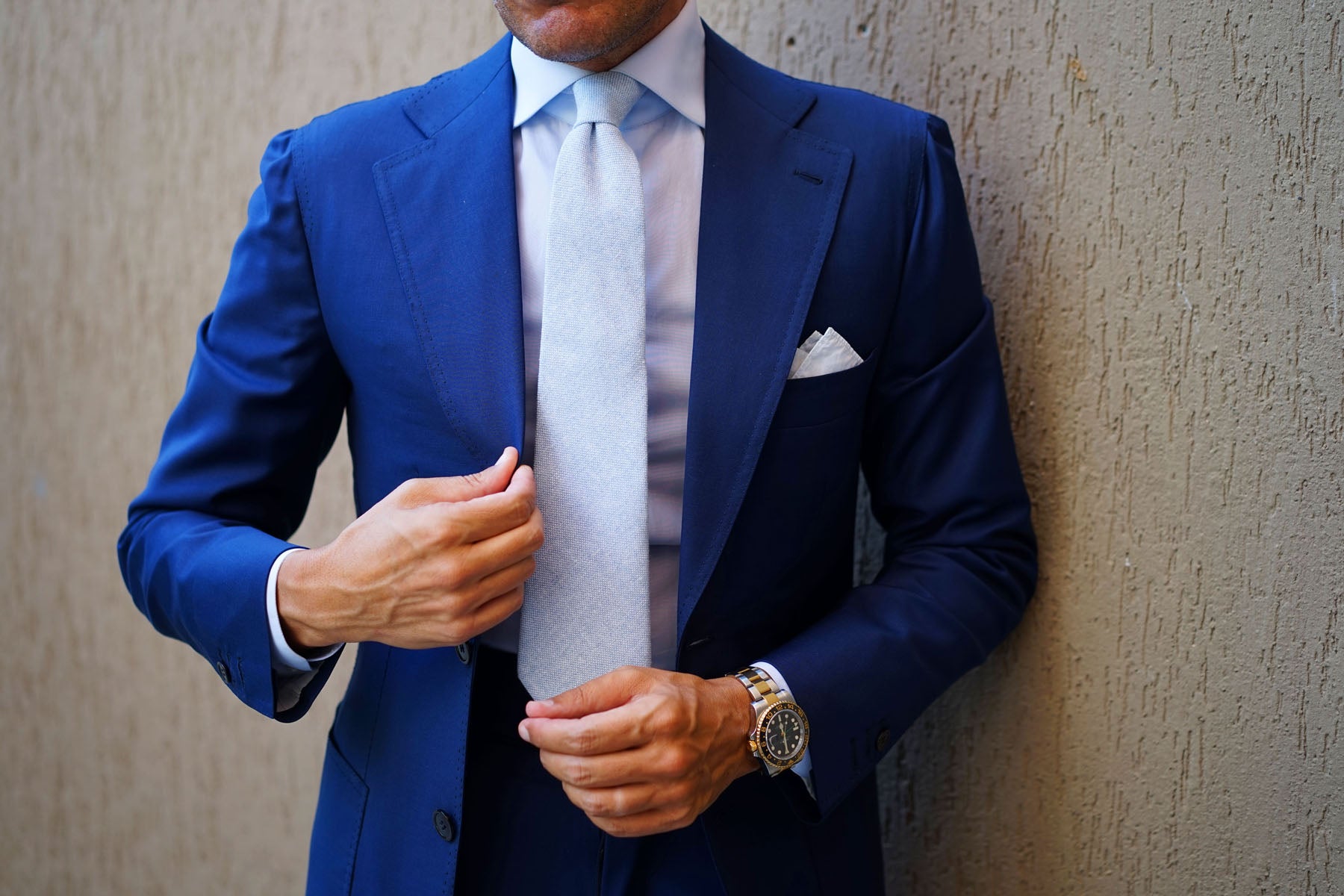 Sky Blue Donegal Linen Tie | Winter Wedding Ties | Men's Neckties AU | OTAA