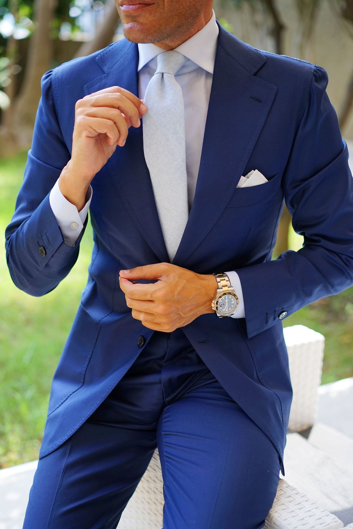 Sky Blue Donegal Linen Tie | Winter Wedding Ties | Men's Neckties AU | OTAA