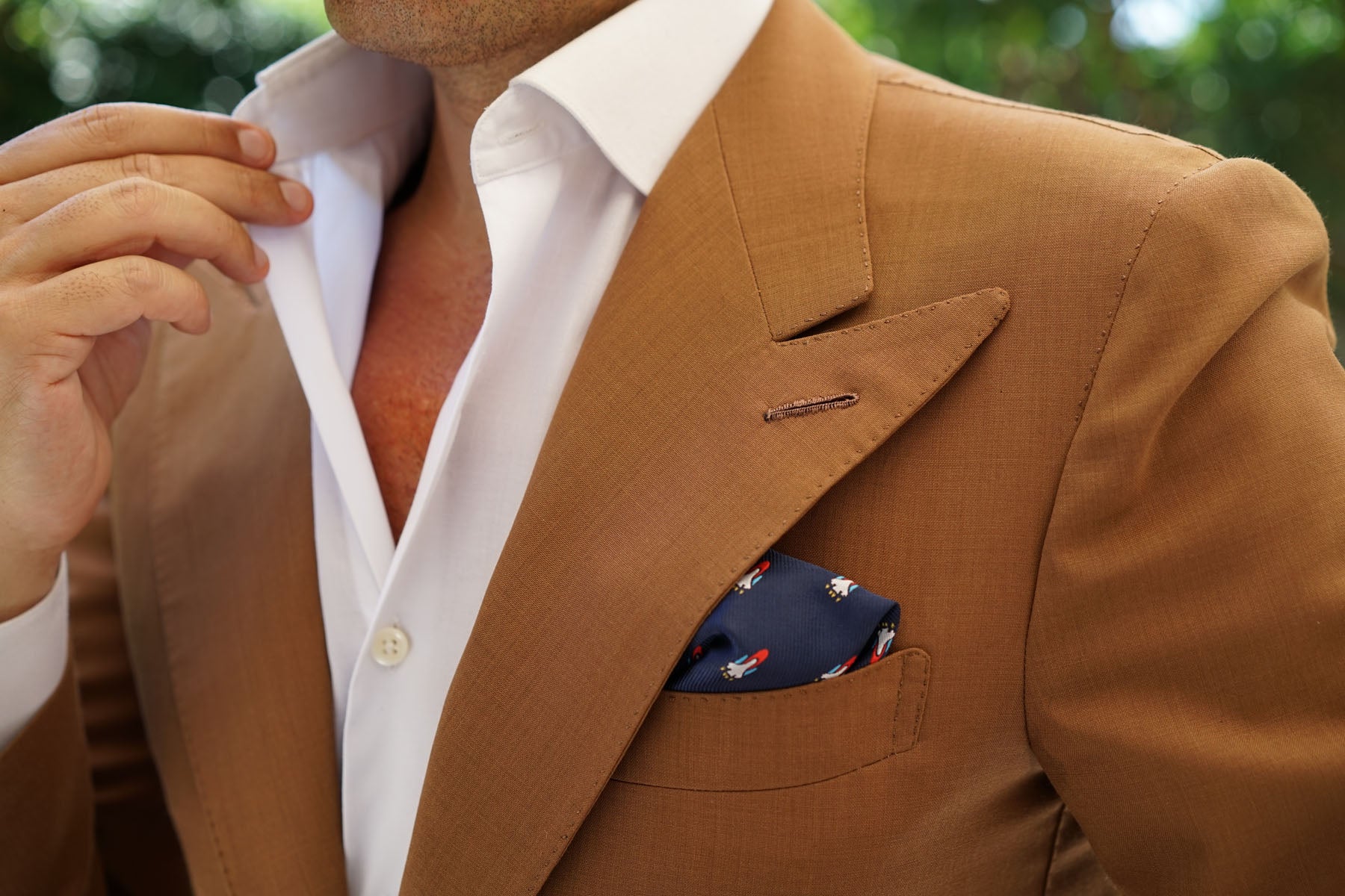 Space Shuttle Pocket Square | Novelty Mens Handkerchief | OTAA